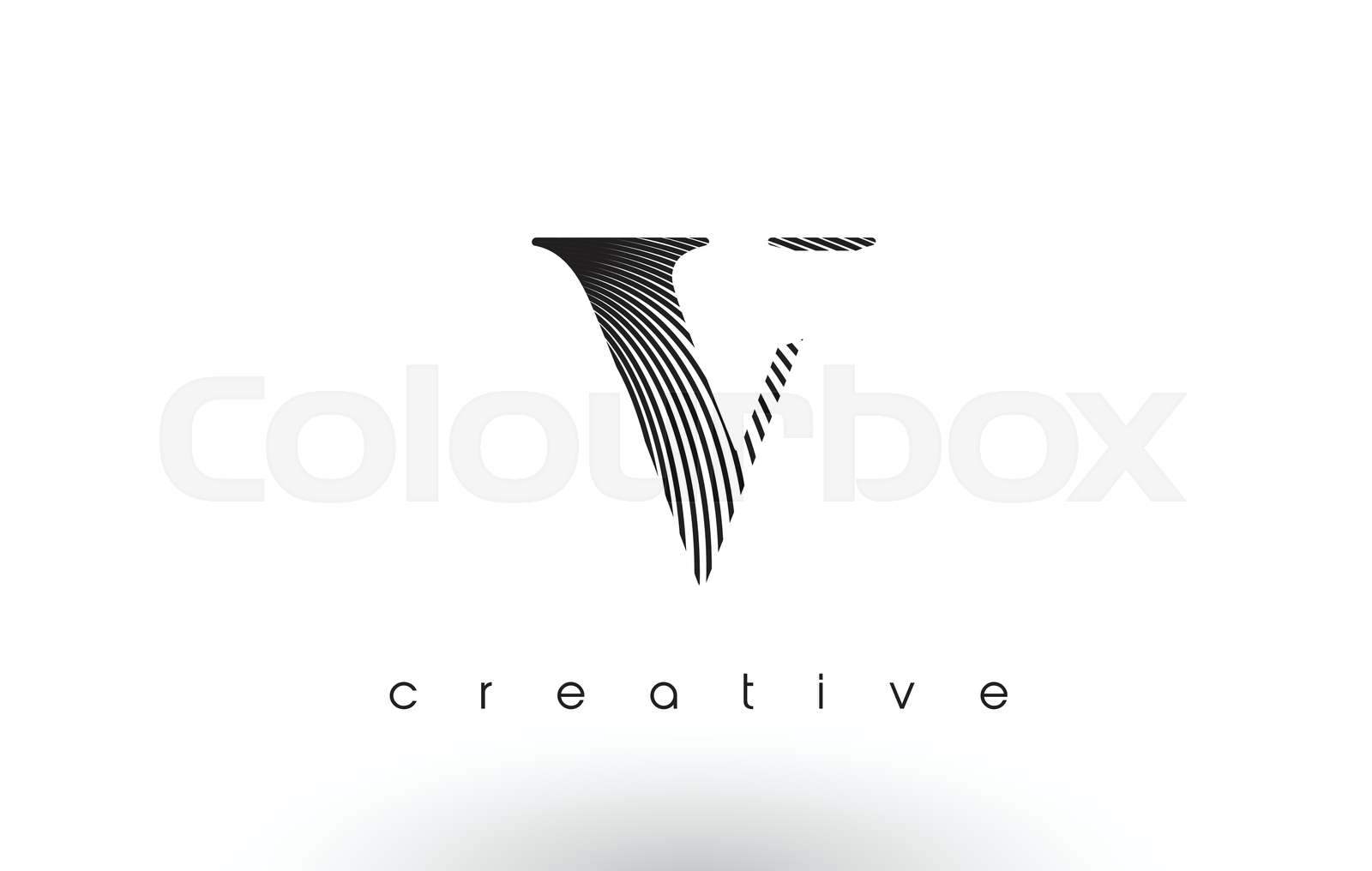 V Logo Design With Multiple Lines and Black and White Colors. | Stock ...