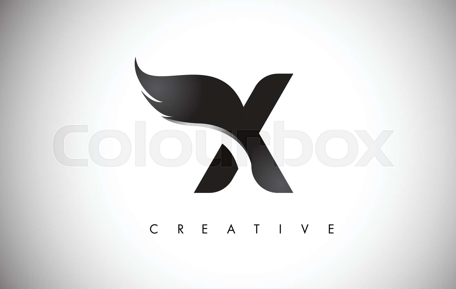 X Letter Wings Logo Design with Black Bird Fly Wing Icon. | Stock ...