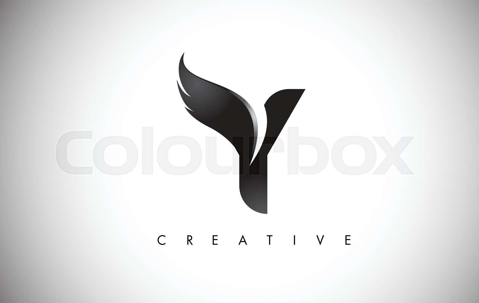 Y Letter Wings Logo Design with Black Bird Fly Wing Icon. | Stock ...