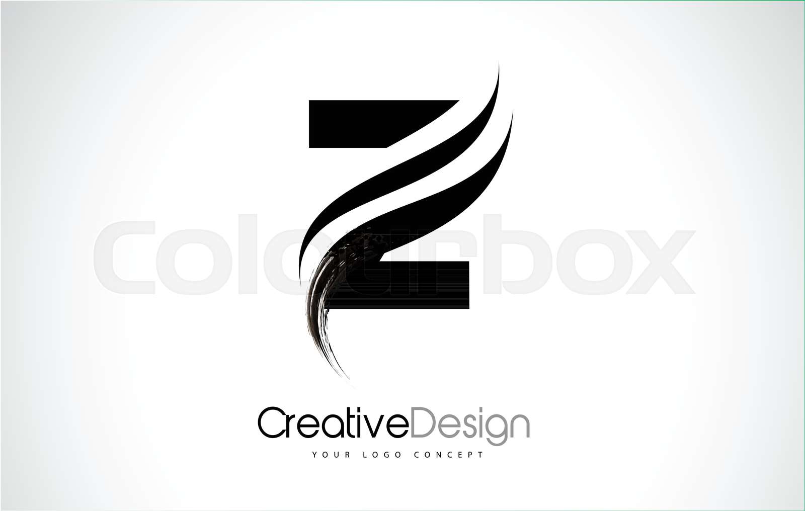 Z Letter Logo Design Brush Paint Stroke. Artistic Black Paintbrush ...