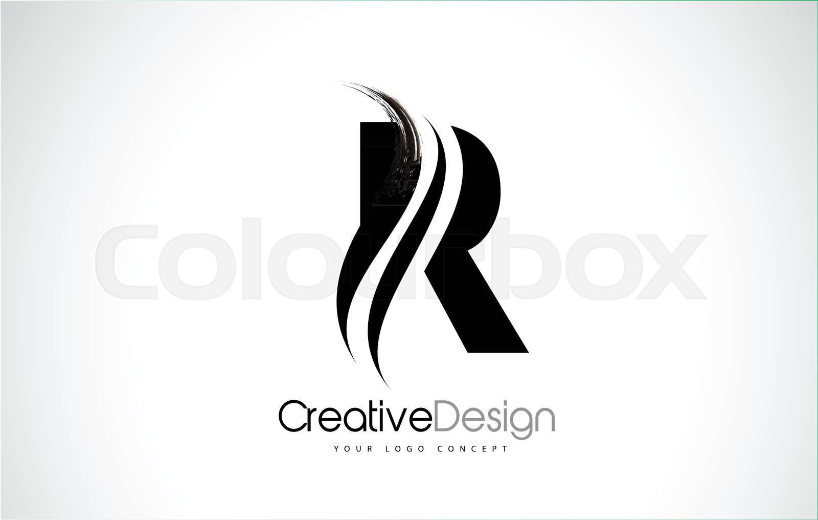 R Letter Design Brush Paint Stroke | Stock vector | Colourbox