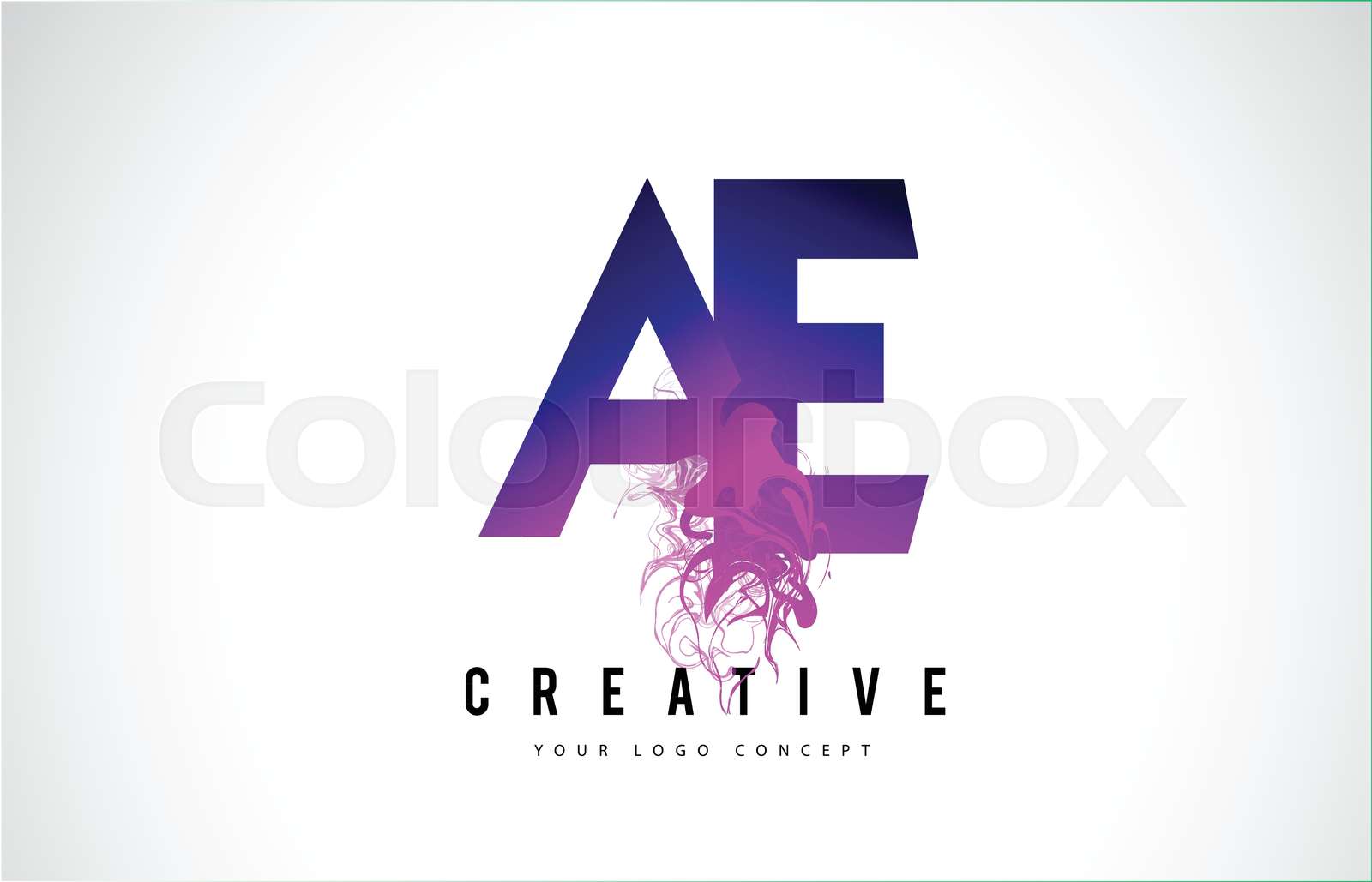 AE A E Purple Letter Logo Design with Liquid Effect Flowing | Stock ...