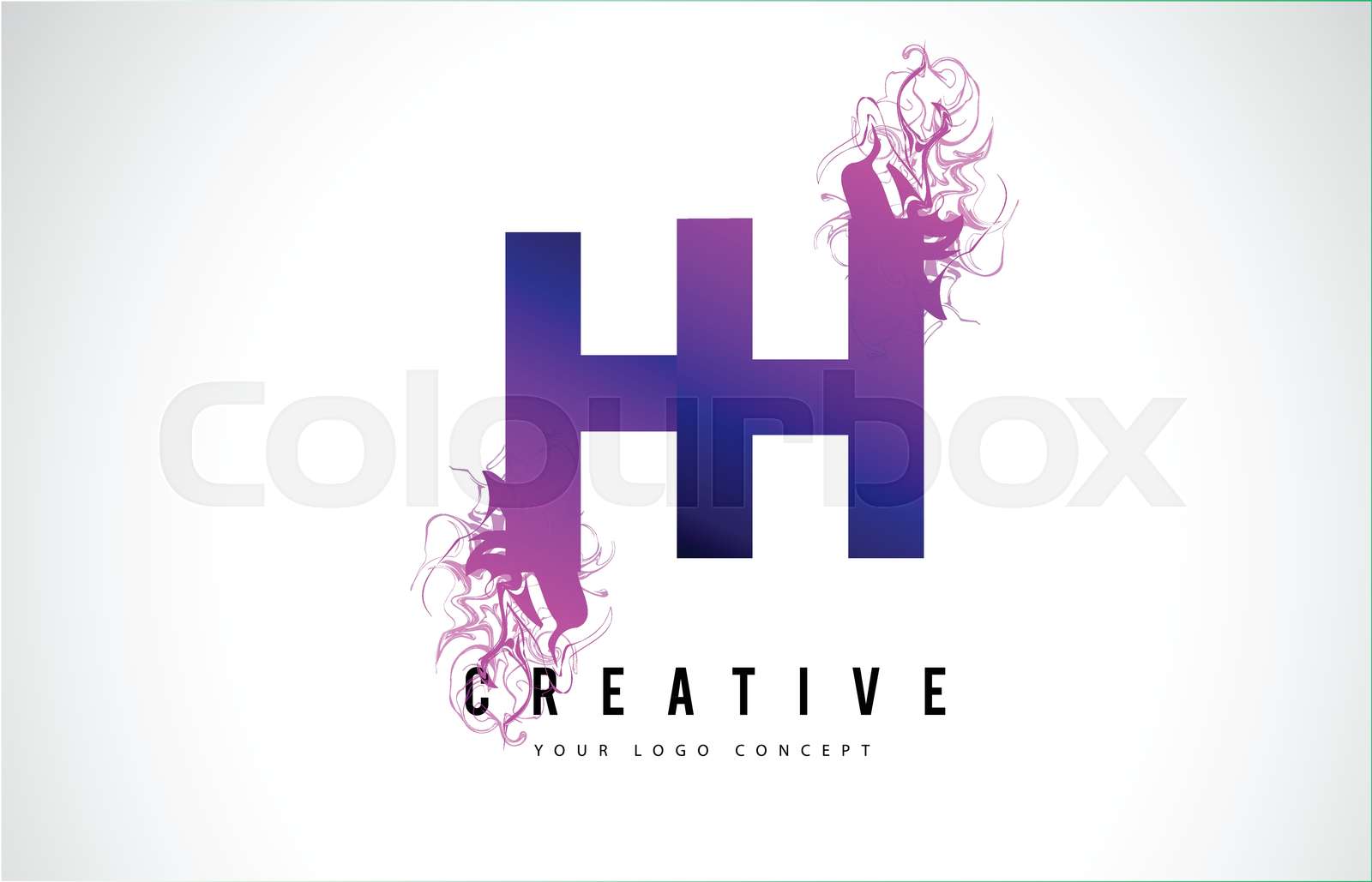 HH H H Purple Letter Logo Design with Liquid Effect Flowing | Stock ...