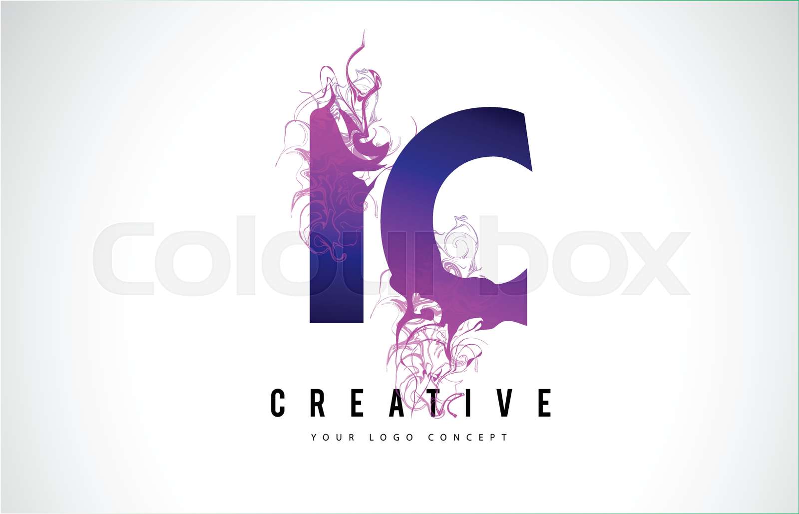 IC I C Purple Letter Logo Design with Liquid Effect Flowing | Stock ...