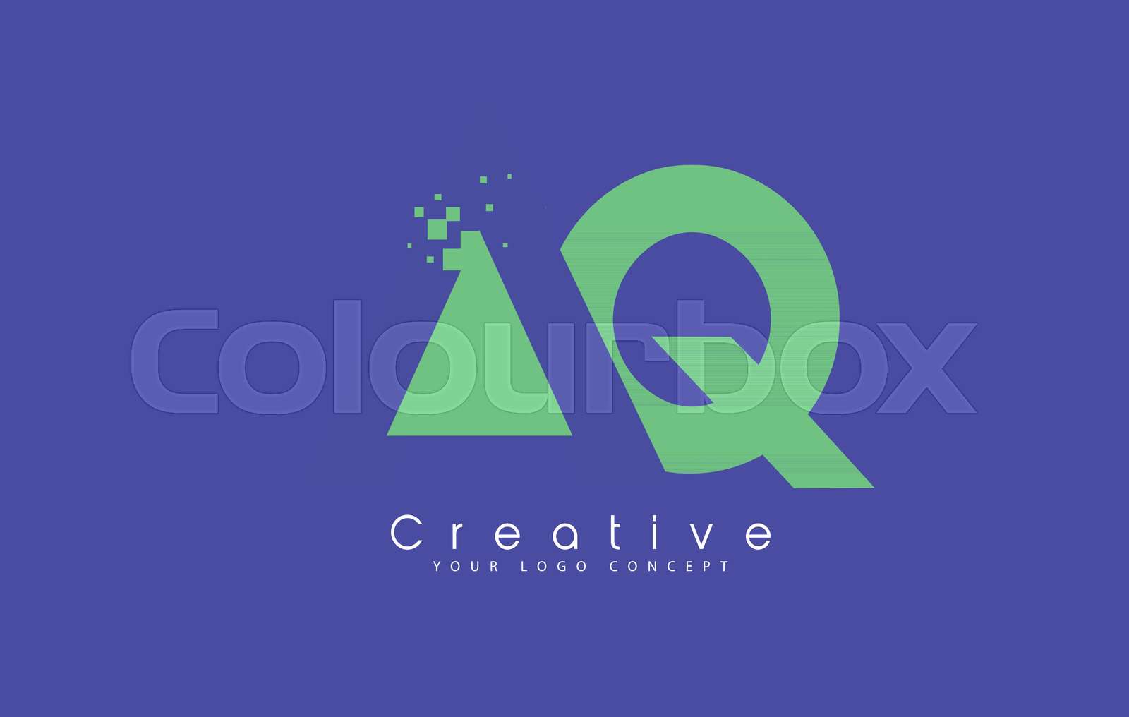 AQ Letter Logo Design With Negative Space Concept. | Stock vector ...