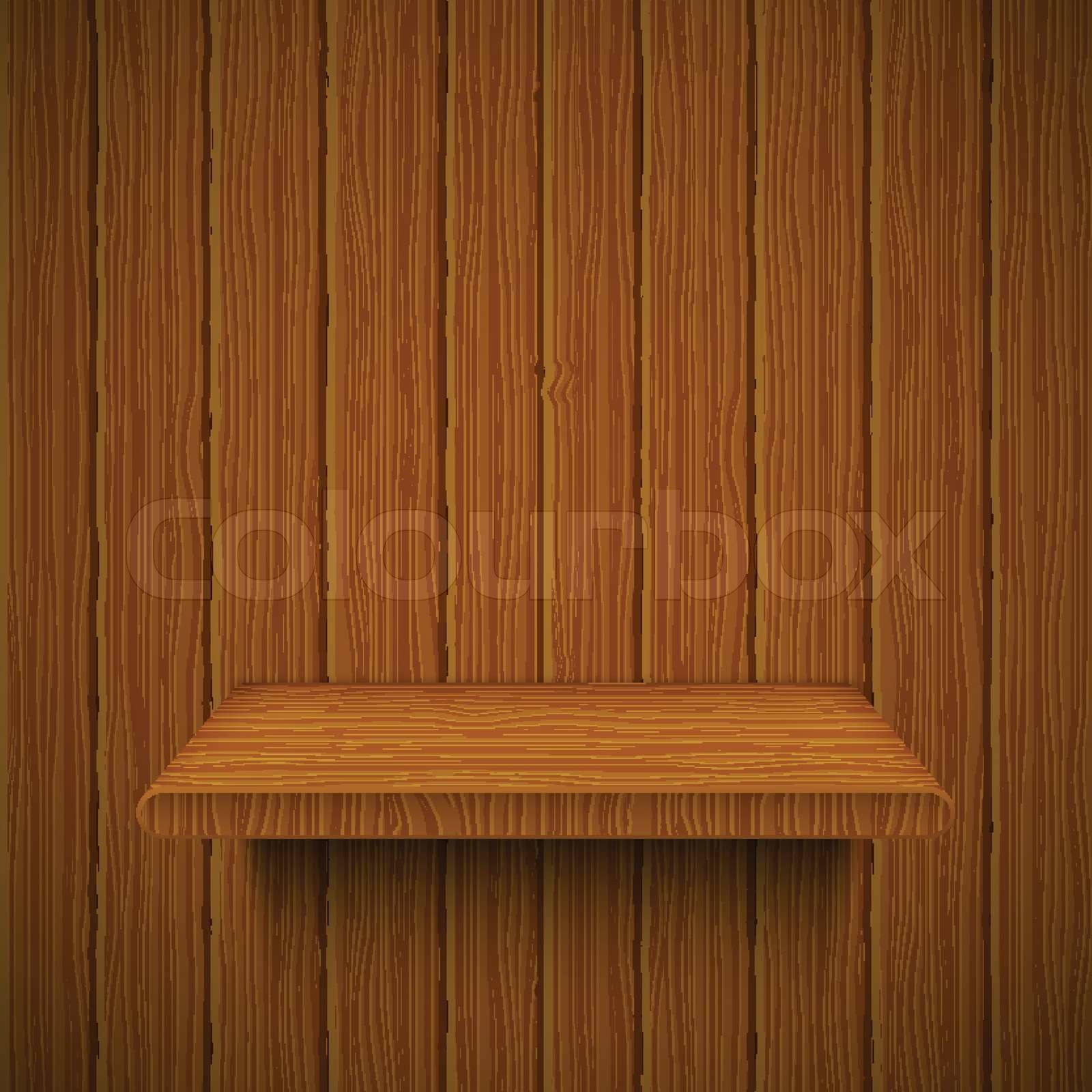 Wooden texture with shelf Vector illustration | Stock vector | Colourbox