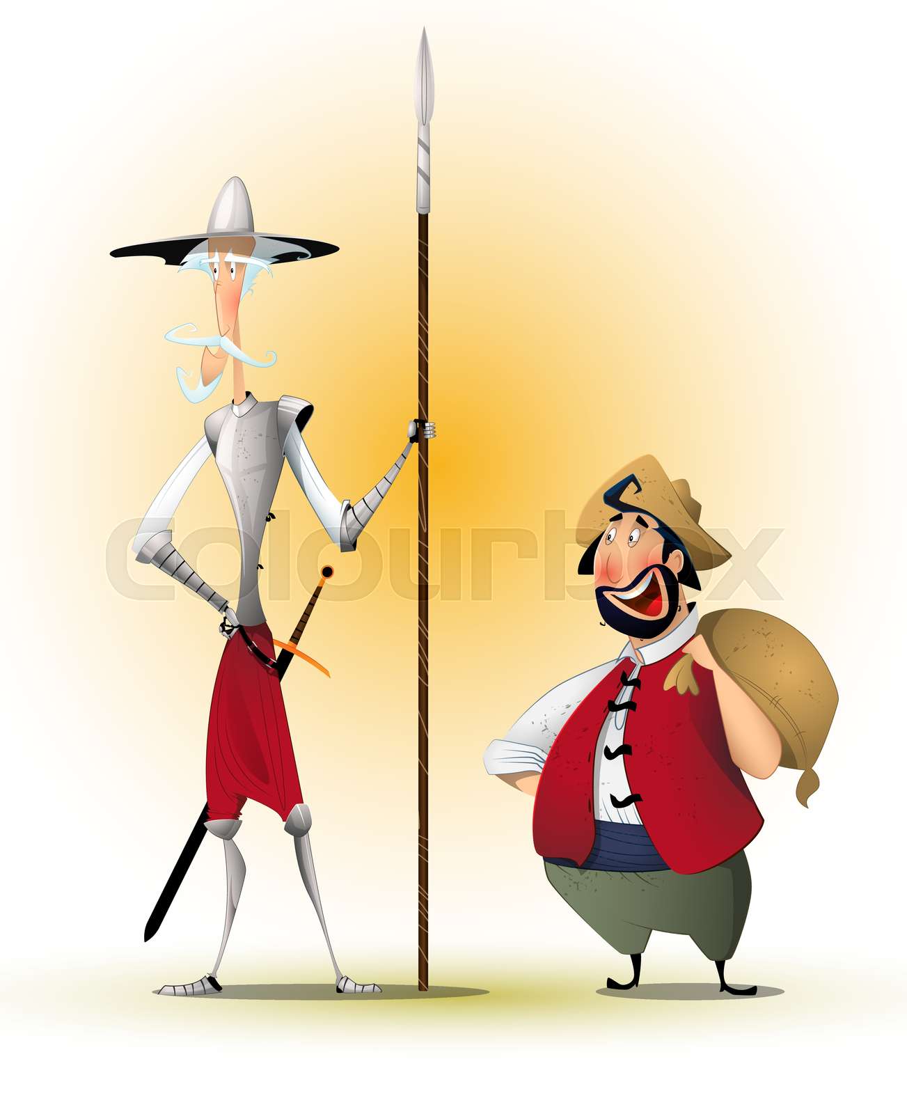Don Quixote and Sancho Panza | Stock vector | Colourbox