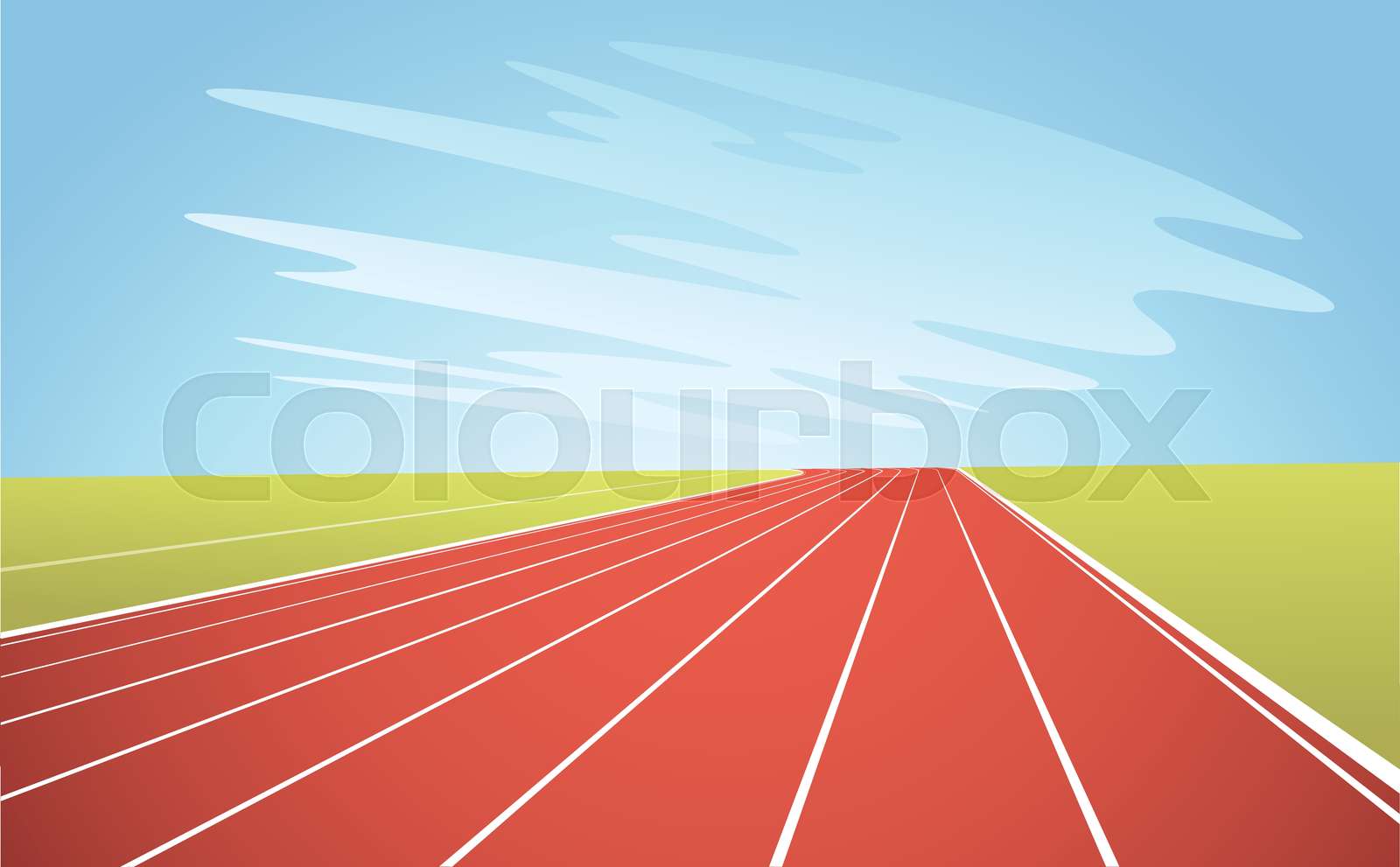 Running Track and Blue Sky | Stock vector | Colourbox