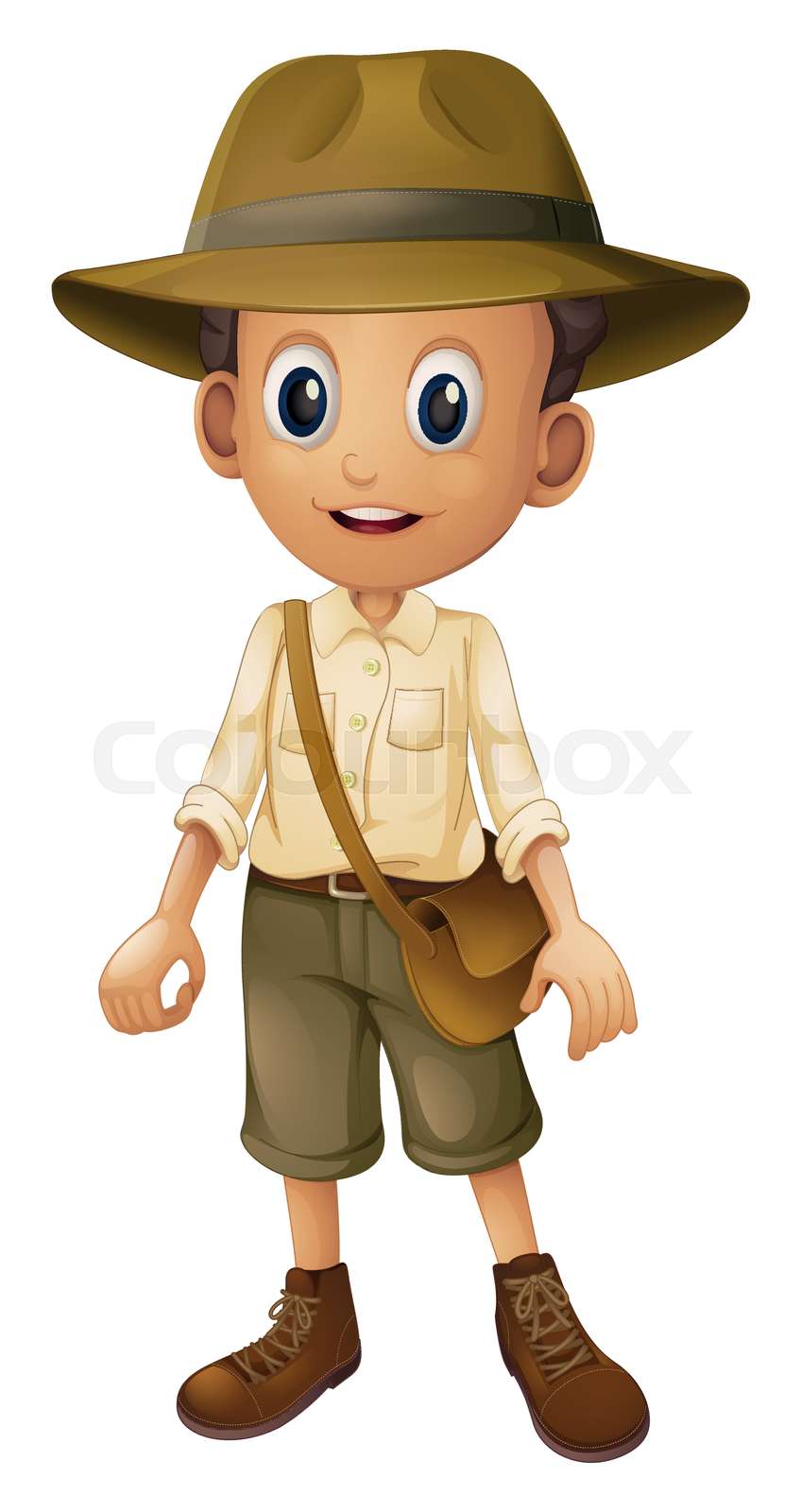 A Zookeeper with Hat on White Background | Stock vector | Colourbox