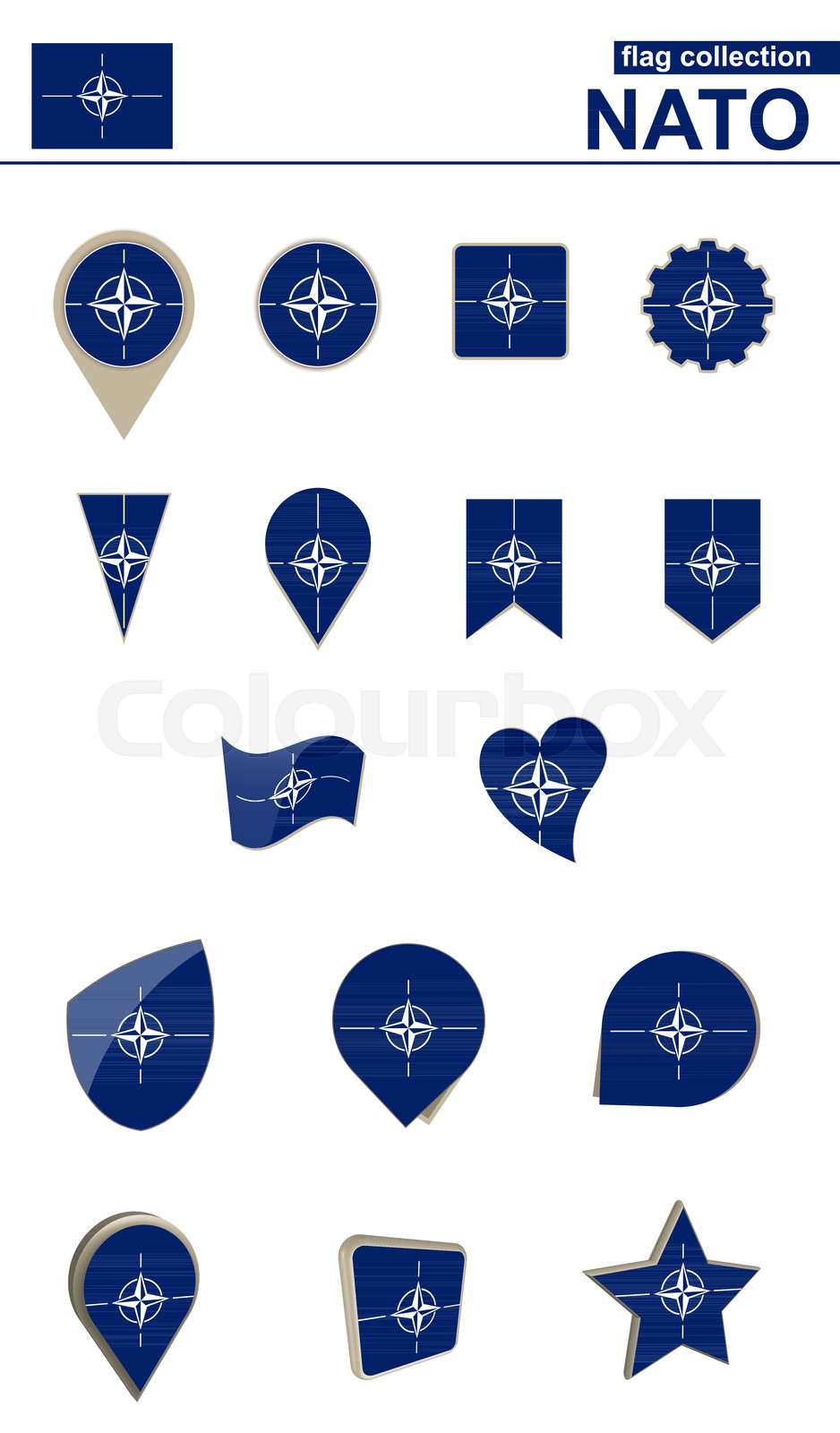 Nato Flag Collection. Big set for design. | Stock vector | Colourbox