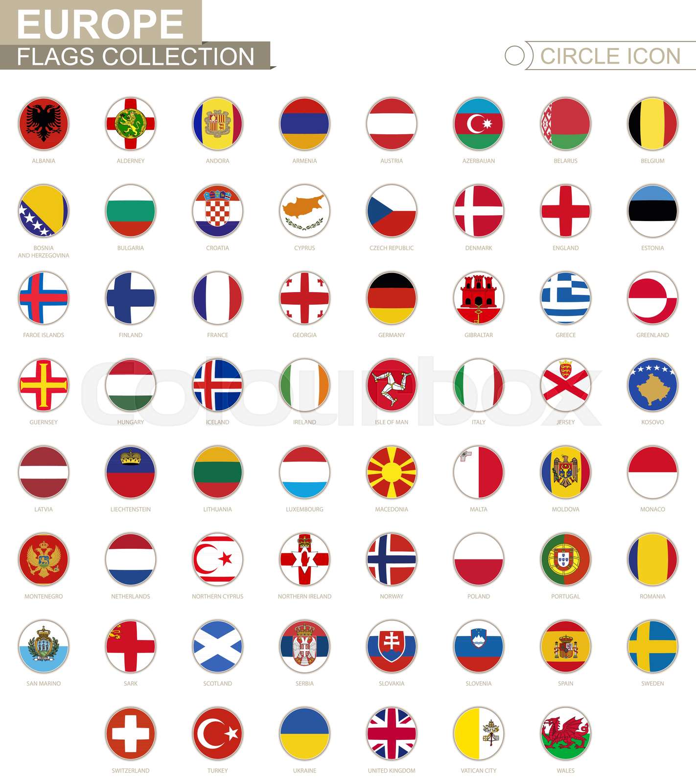 europa, flag, rund | Stock vektor | Colourbox