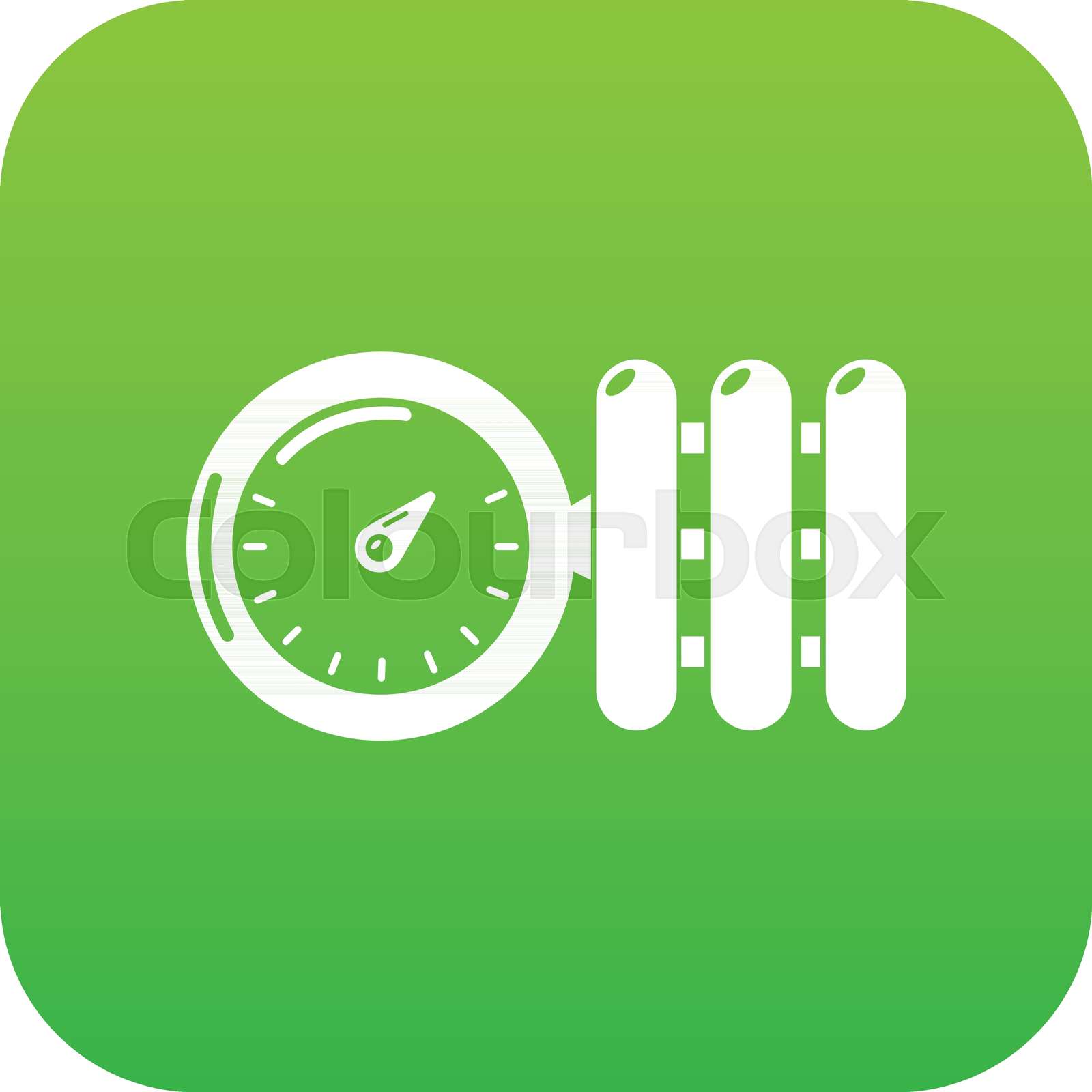 Manometer icon green vector | Stock vector | Colourbox