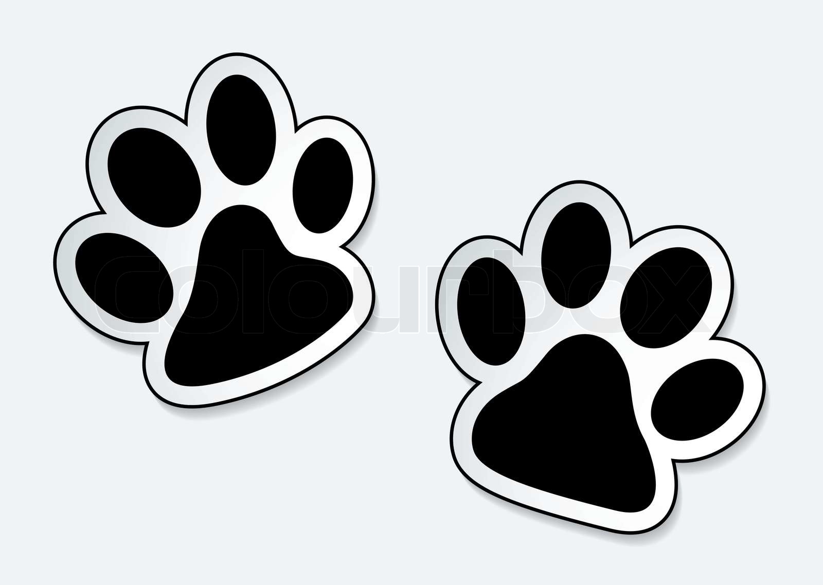 Animal paw prints icons with shadow effect | Stock vector | Colourbox