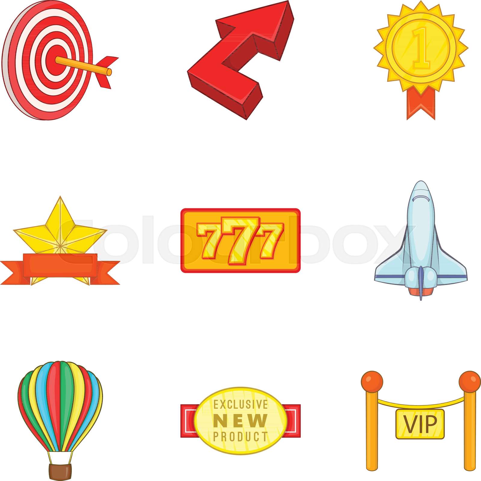 Accolade icons set, cartoon style | Stock vector | Colourbox