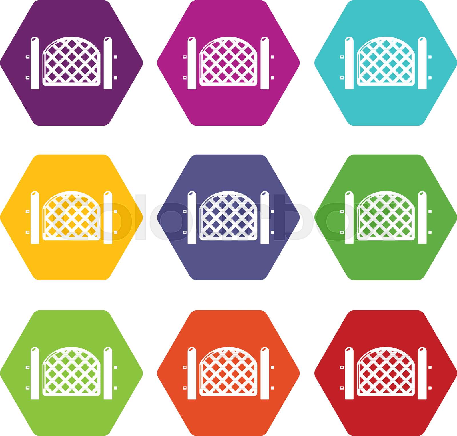 Barrier icons set 9 vector | Stock vector | Colourbox