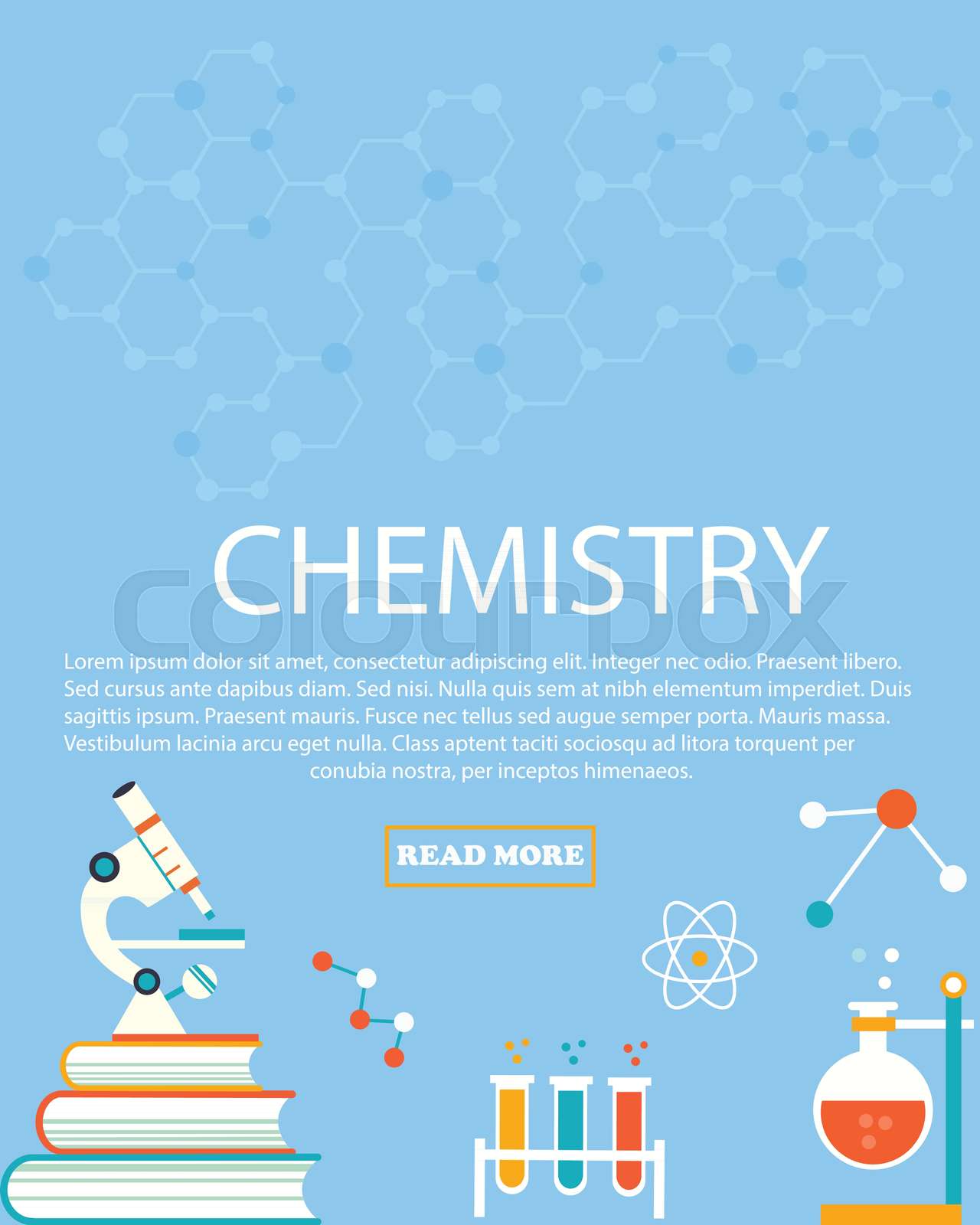 Chemistry study. Education and science layout concepts. Flat modern ...