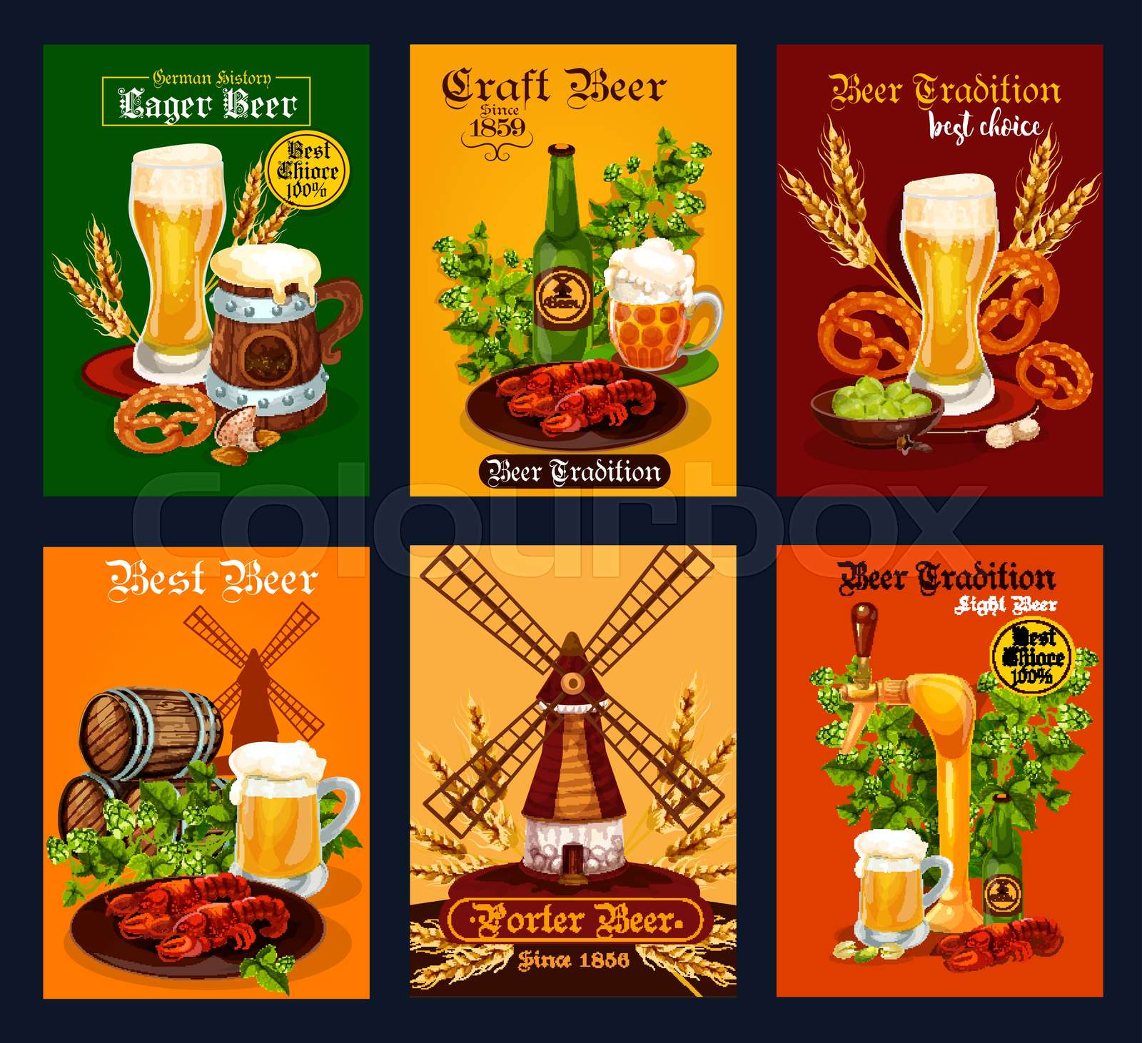 Beer drink poster for bar, pub or brewery design | Stock vector | Colourbox