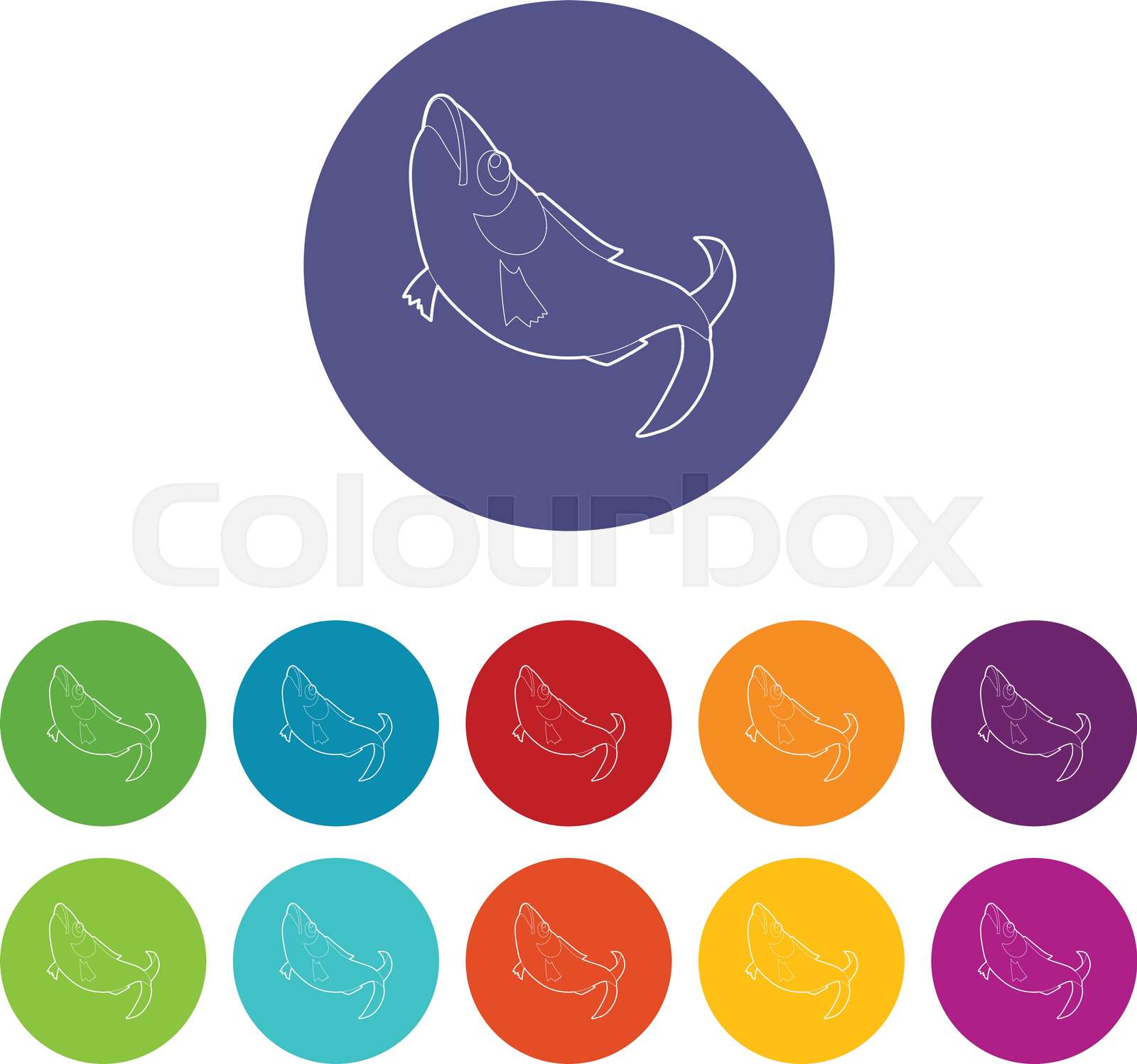 set, fisch, icon | Stock-Vektor | Colourbox