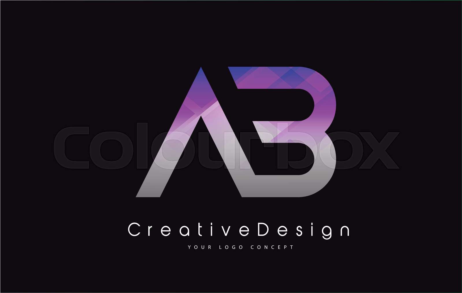 AB Letter Logo Design. Purple Texture Creative Icon Modern Letters ...