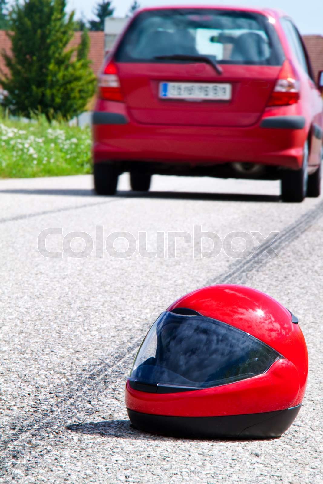 an accident with a motorcycle traffic accidents with skid marks on road ...