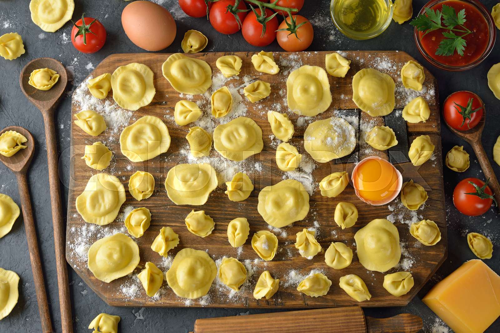 Raw tortellini and ravioli | Stock image | Colourbox