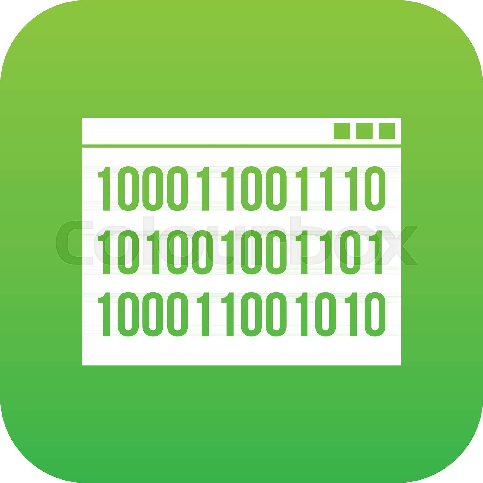 Binary code icon digital green | Stock vector | Colourbox