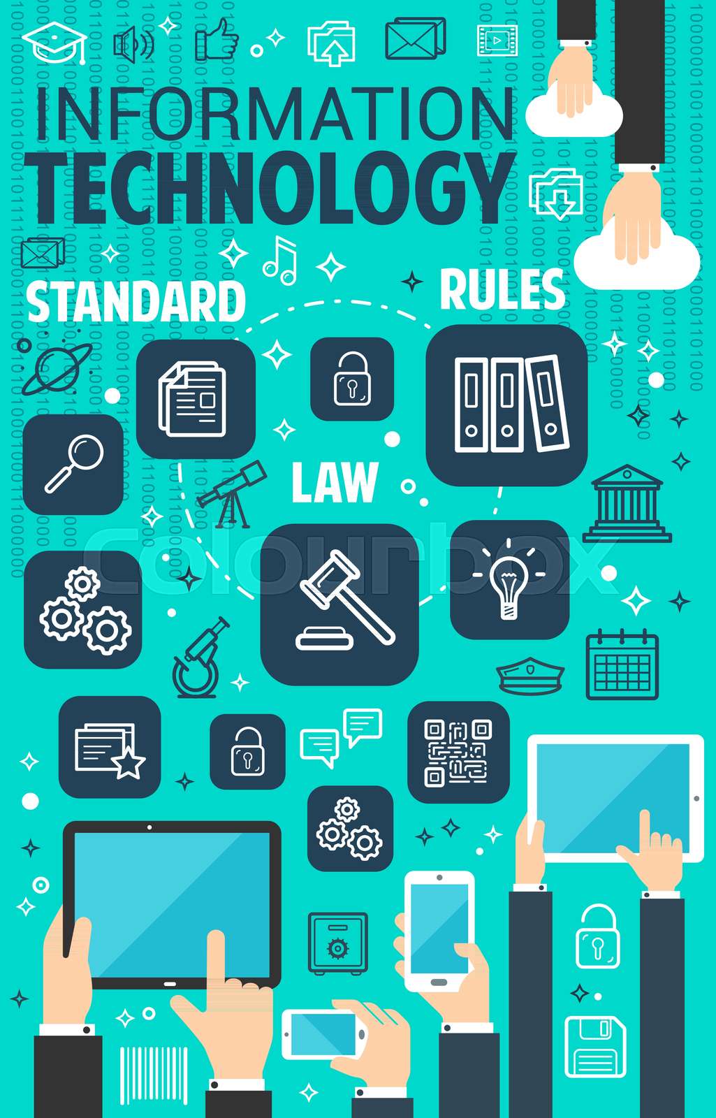 Vector information technology internet poster | Stock vector | Colourbox