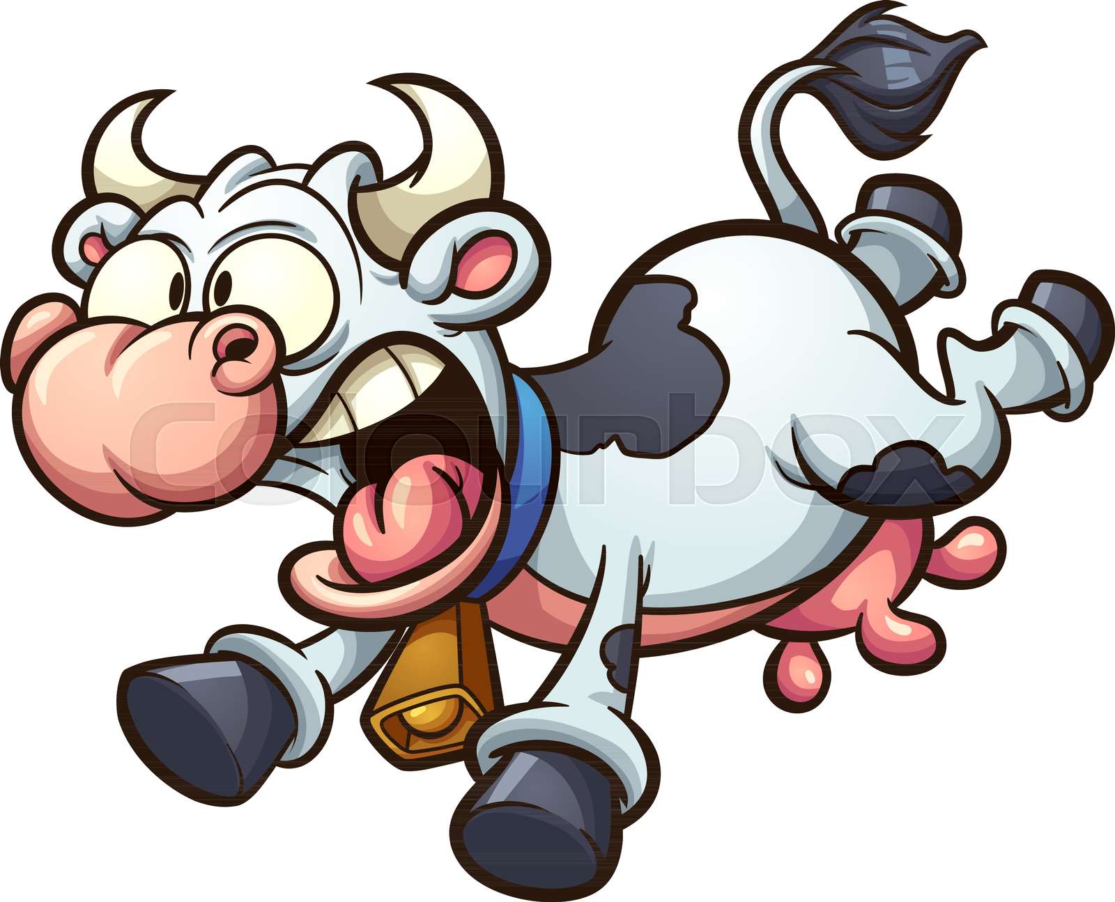 Scared cartoon cow | Stock vector | Colourbox
