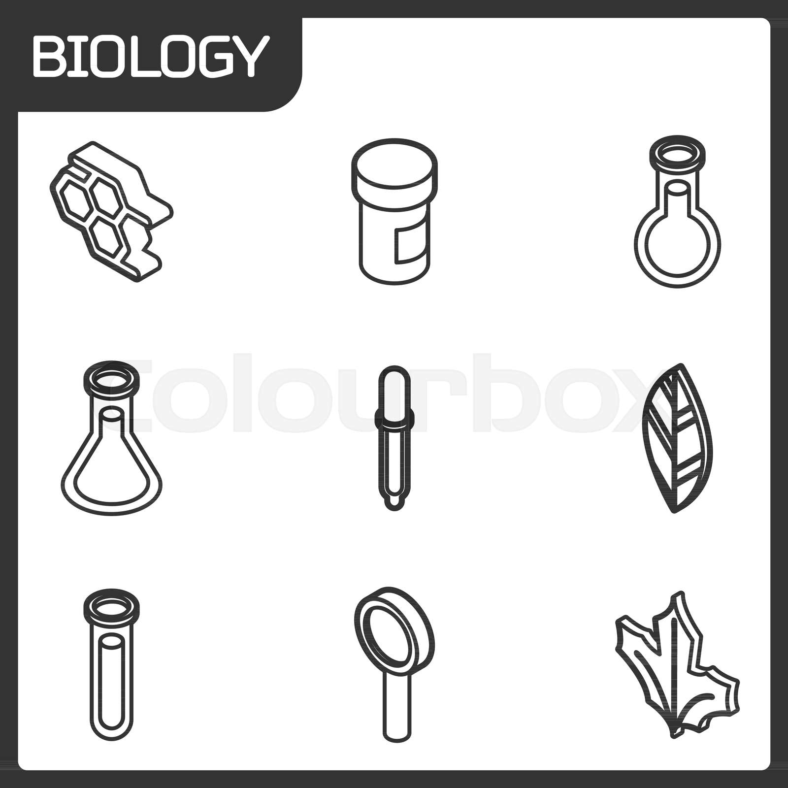 biology-outline-isometric-icons-stock-vector-colourbox