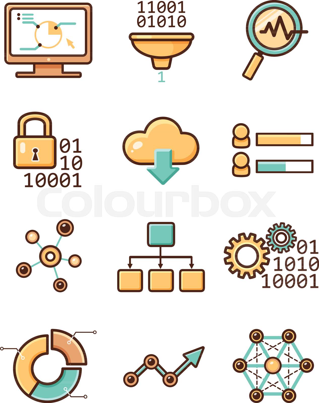 Data analytic vector icons set | Stock vector | Colourbox