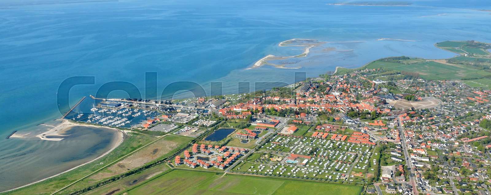 Bogense Marina og by, set fra luften | Stock foto | Colourbox