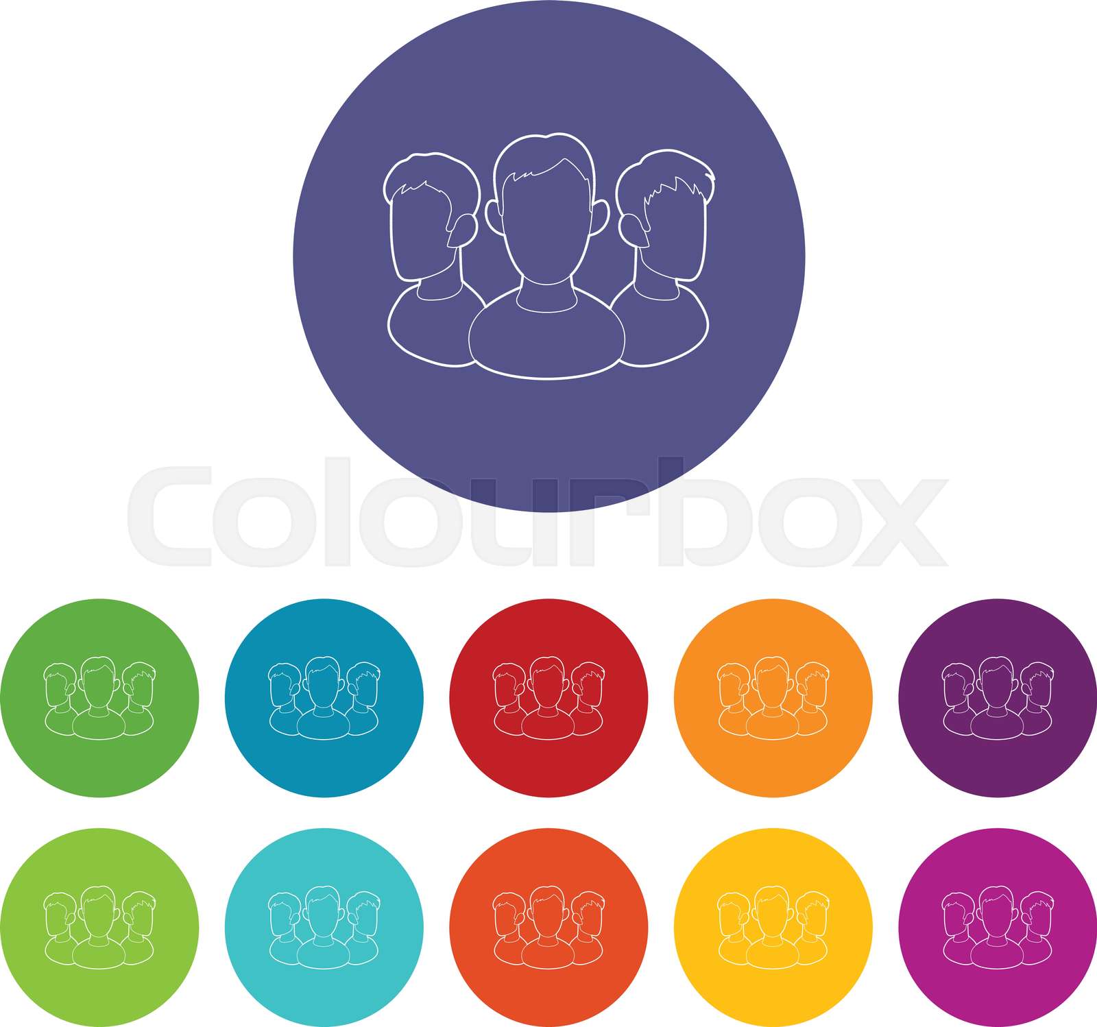 Office team icon in outline style | Stock vector | Colourbox