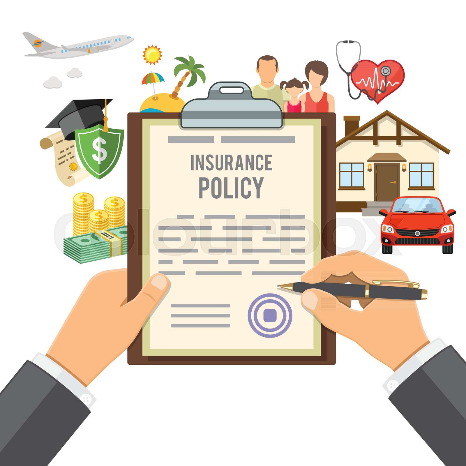 Insurance Services Concept | Stock vector | Colourbox