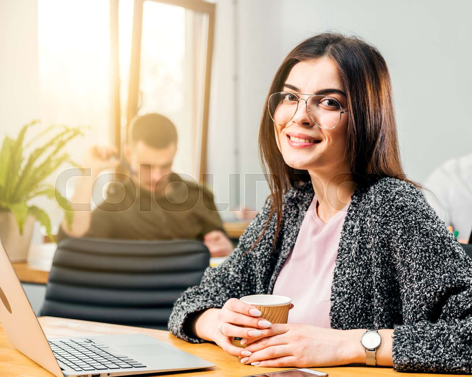 Girl Works in Office | Stock image | Colourbox