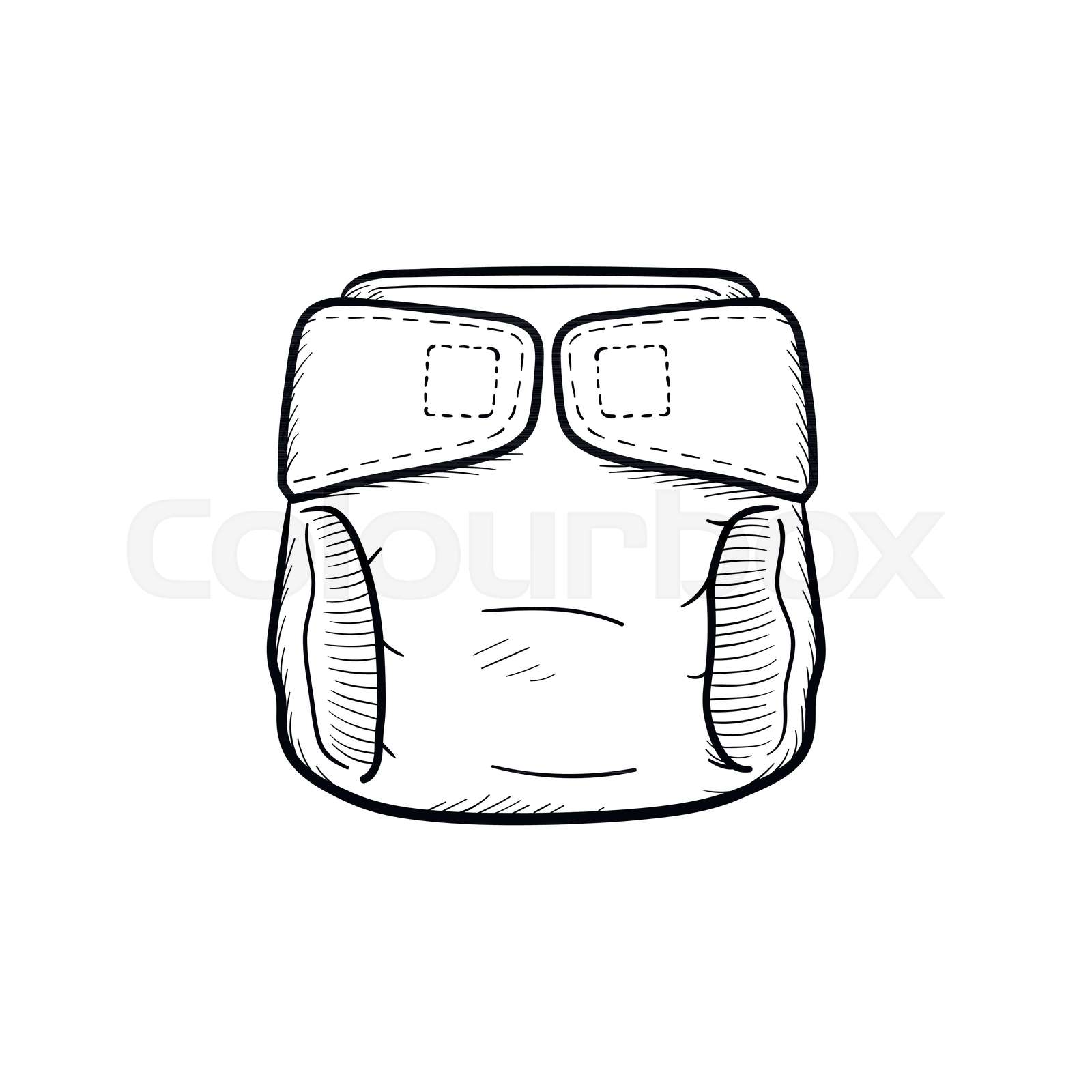 Baby diaper hand drawn outline doodle icon. | Stock vector | Colourbox