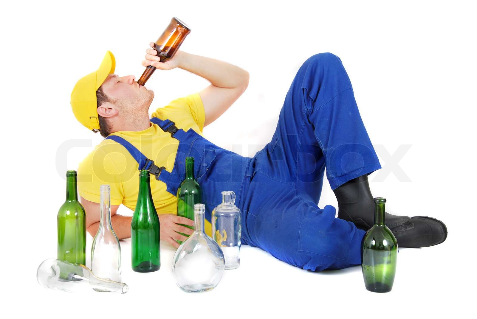 drunk worker in the work | Stock image | Colourbox