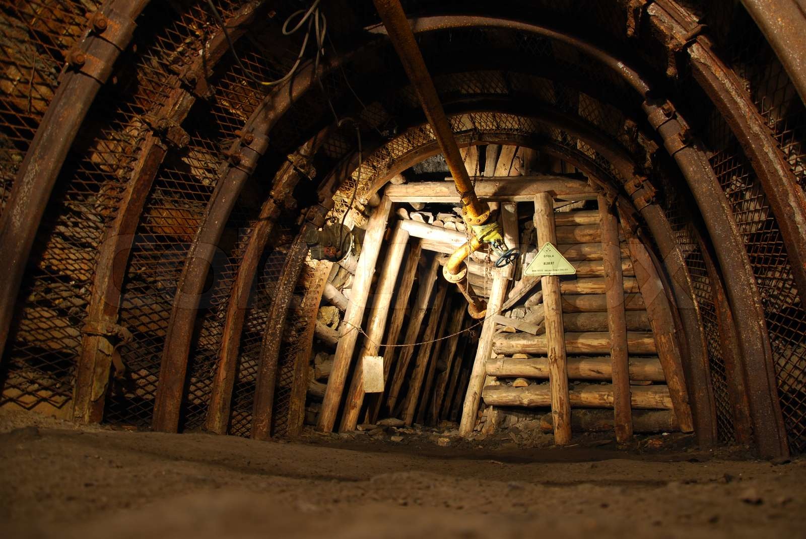 interior of black coal mine | Stock image | Colourbox