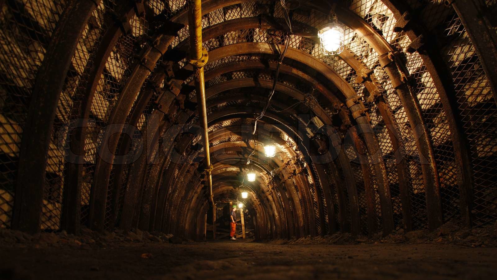 interior of black coal mine | Stock image | Colourbox
