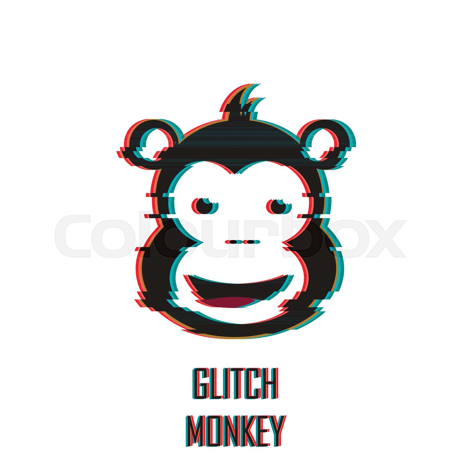 Glitch monkey icon. | Stock vector | Colourbox