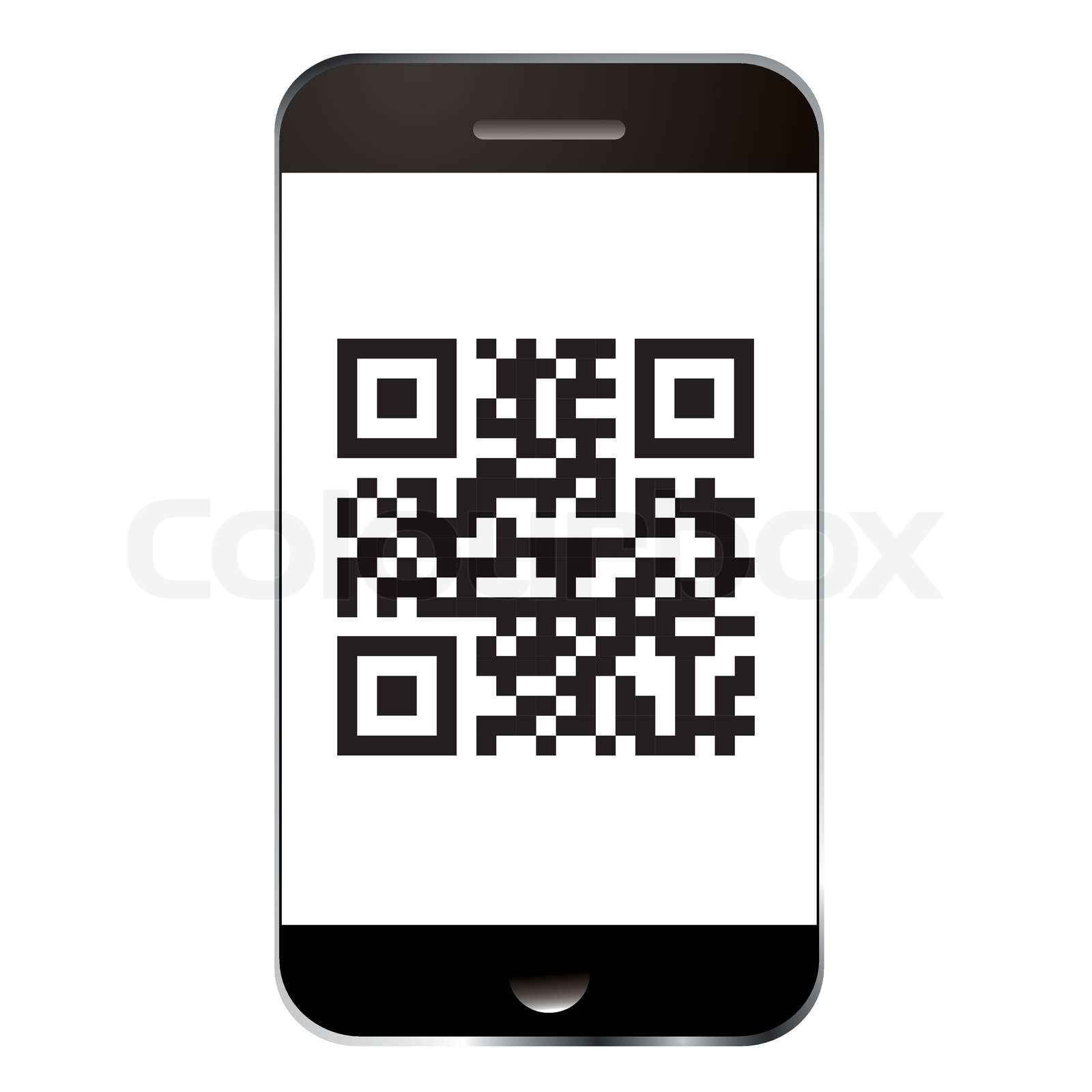 Qr code for scanning with smart mobile or cell phone | Stock vector ...