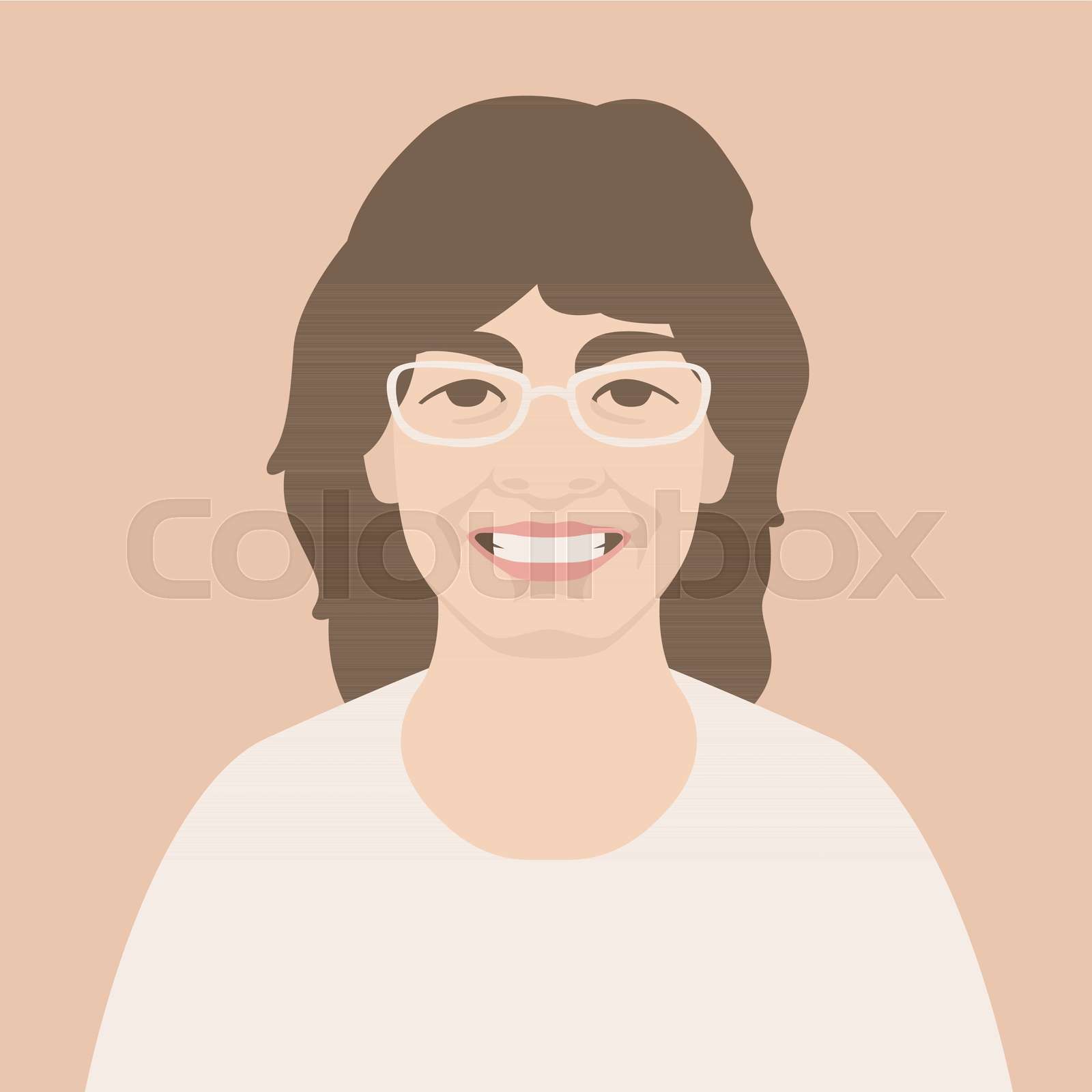 human head smiling face | Stock vector | Colourbox