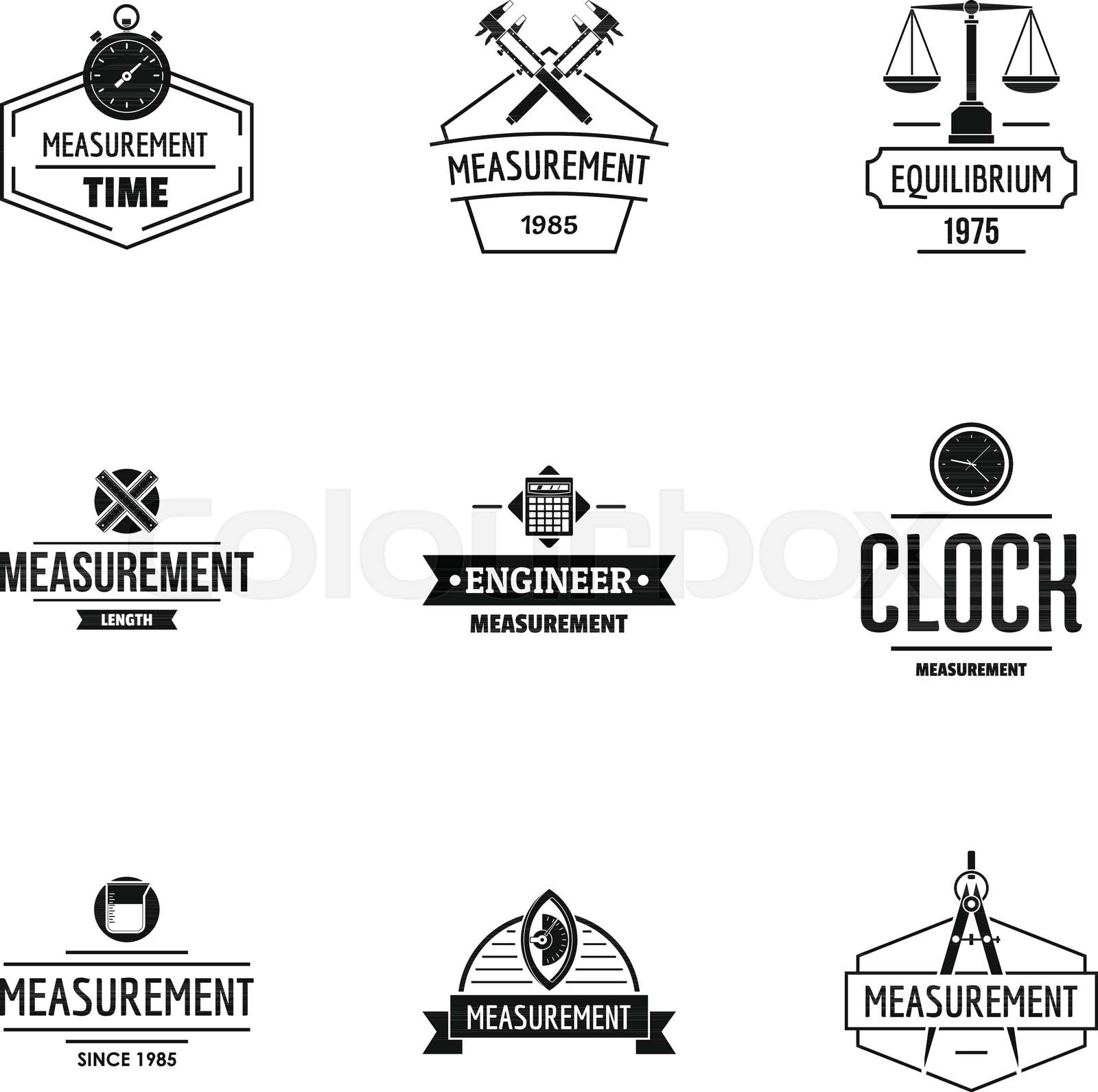 Implementor logo set, simple style | Stock vector | Colourbox