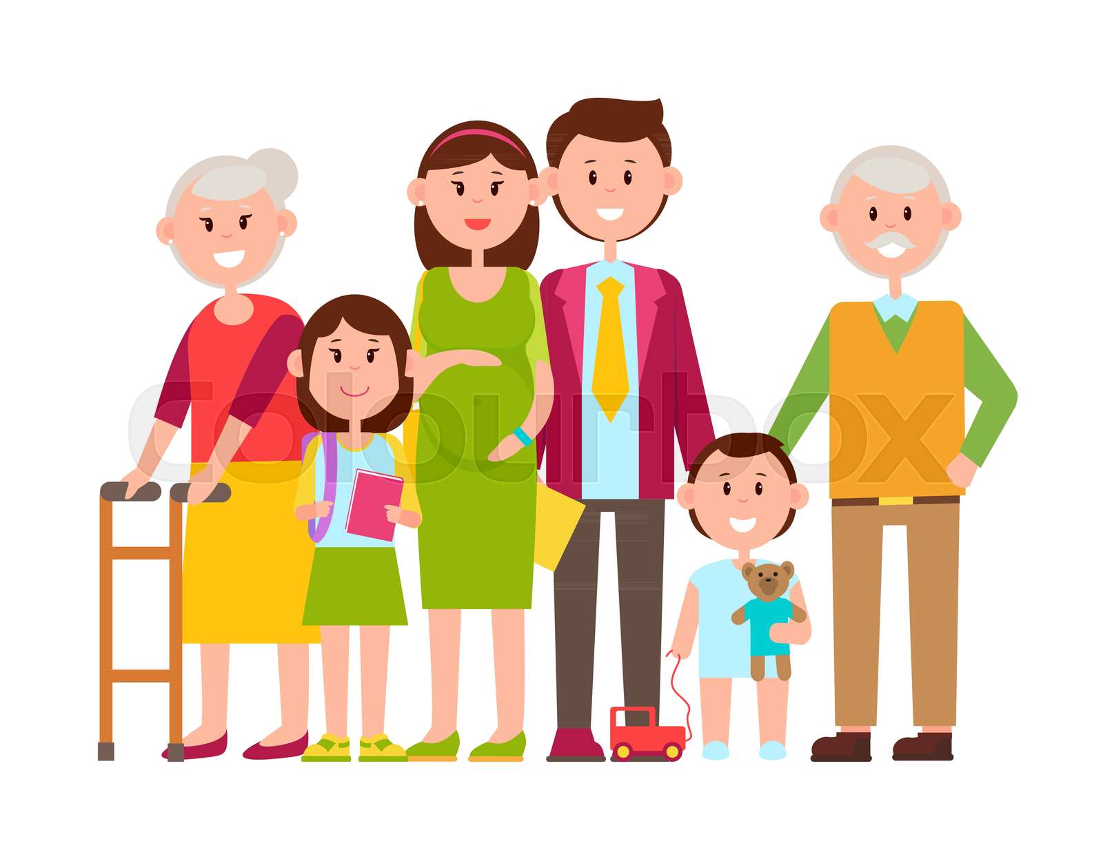 Family Poster of Happy Members Vector Illustration | Stock vector ...