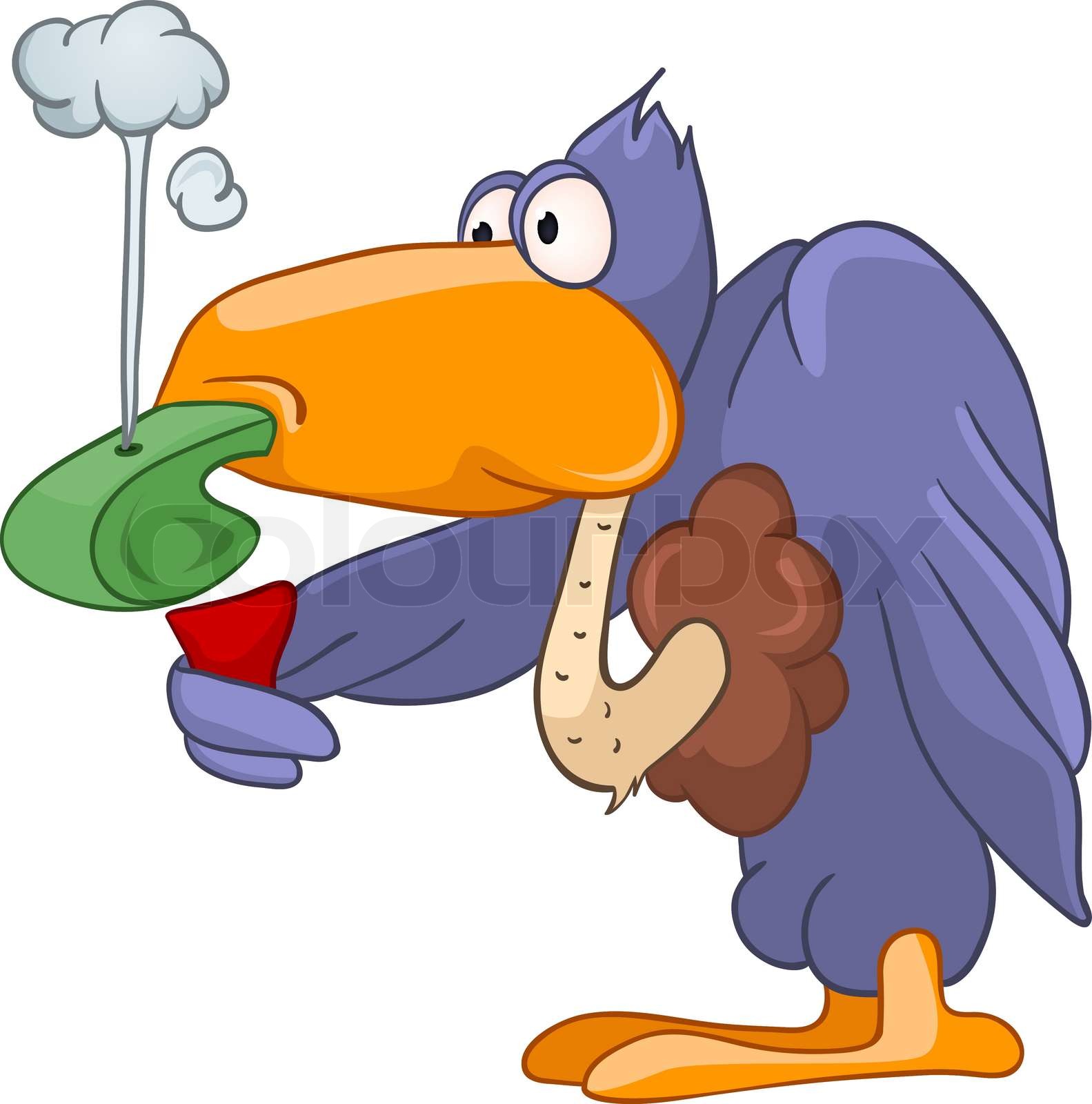 Cartoon Character Griffon Vulture auf weißem Hintergrund | Stock-Vektor ...