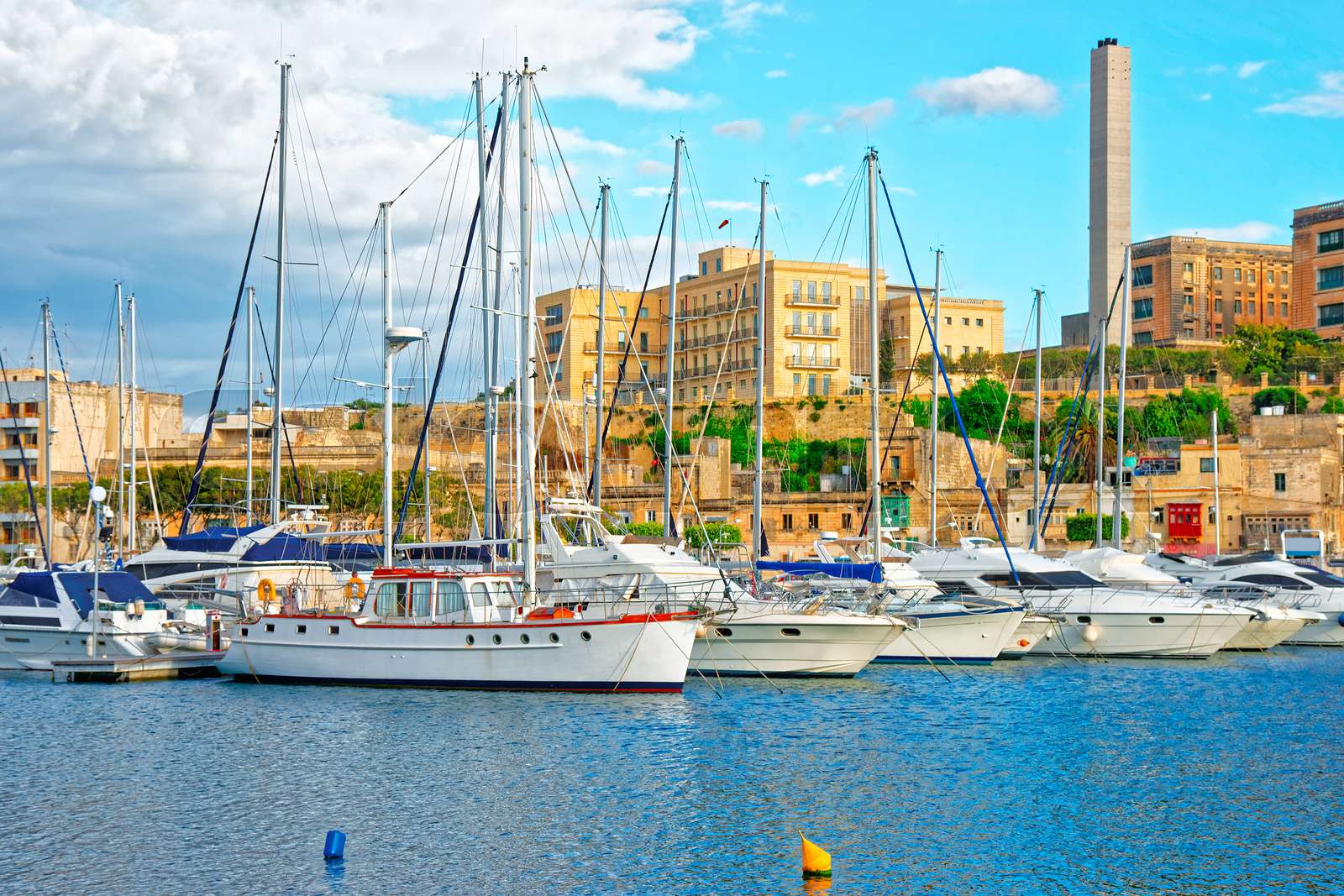 Motor boats and Msida Marina | Stock image | Colourbox