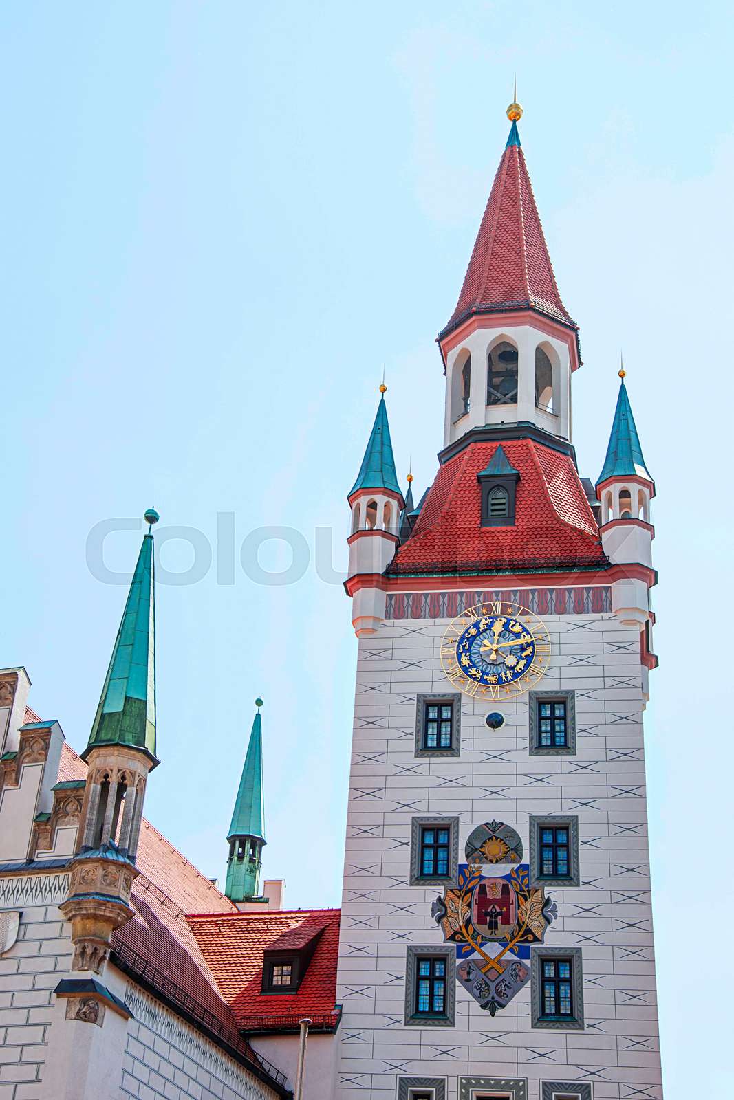 Zodiac Clock Tower in Munich city center | Stock image | Colourbox