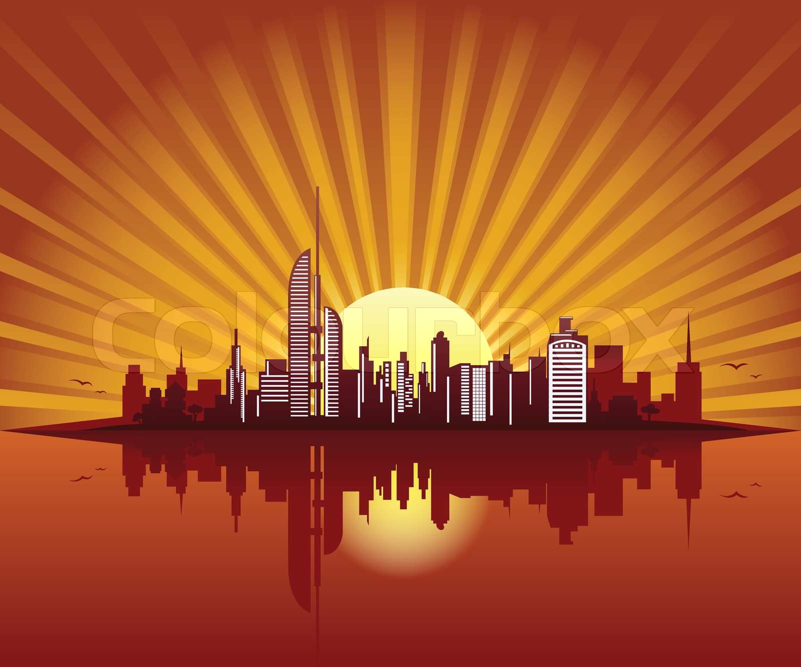 horizon, buildings, silhouette | Stock vector | Colourbox