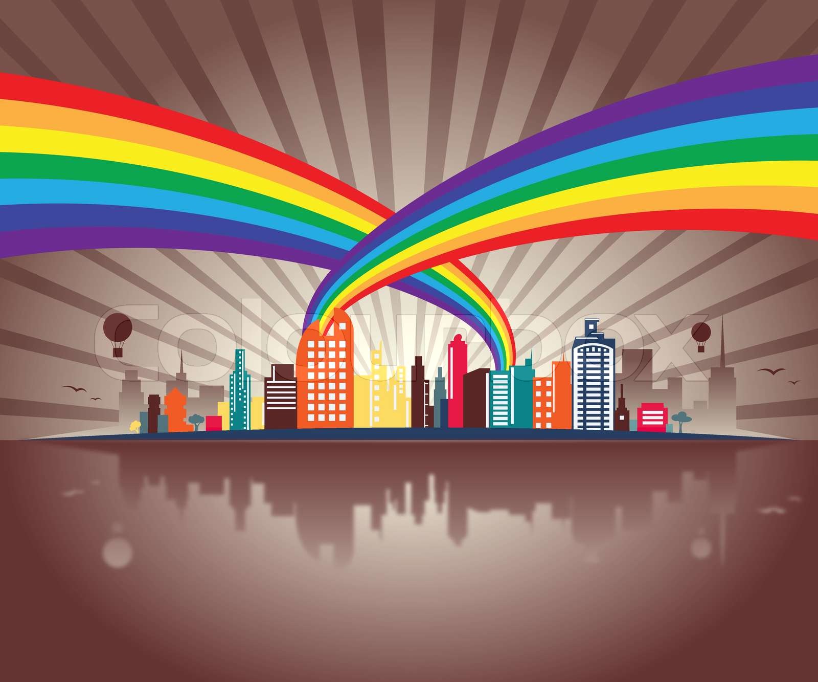 rainbow, rays, vector | Stock vector | Colourbox