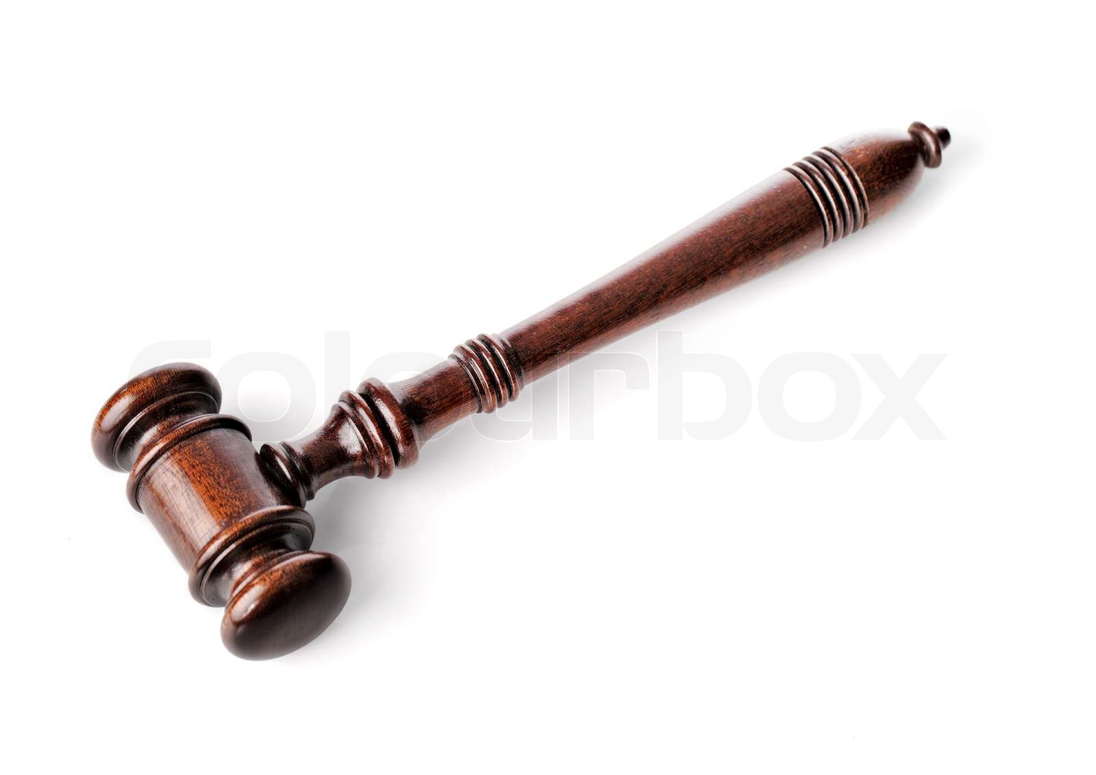 High quality wooden gavel mallet isolated on white with natural shadows ...