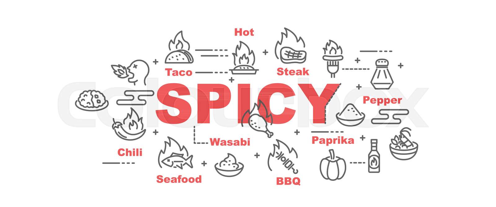 spicy food vector banner | Stock vector | Colourbox
